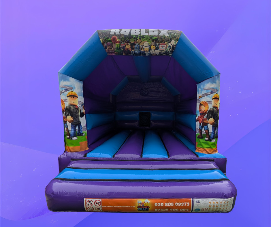 Purple / Blue Roblox Castle - Inflatables Hire in London, greenwich ...
