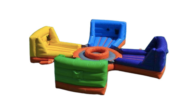 Meta Title: Human Hungry Hippo Inflatable Hire | 4-Player Bungee Game