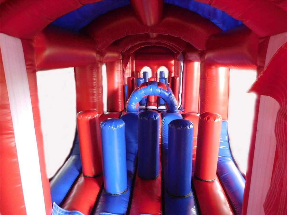 70ft 3 part Obstacle course - Bouncy Castle Hire, Bouncy Castles, Rodeo ...