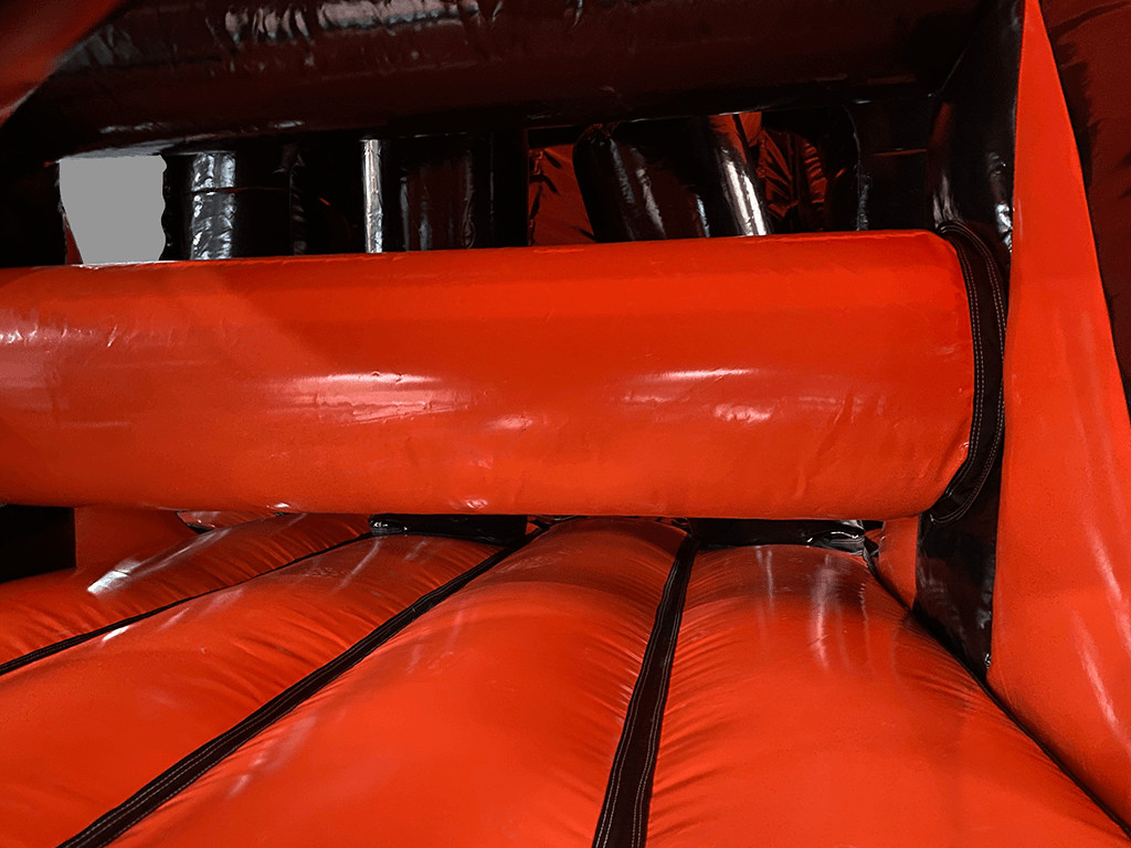 33ft Orange and Black Obstacle Course - Bouncy Castle Hire, Event Hire ...