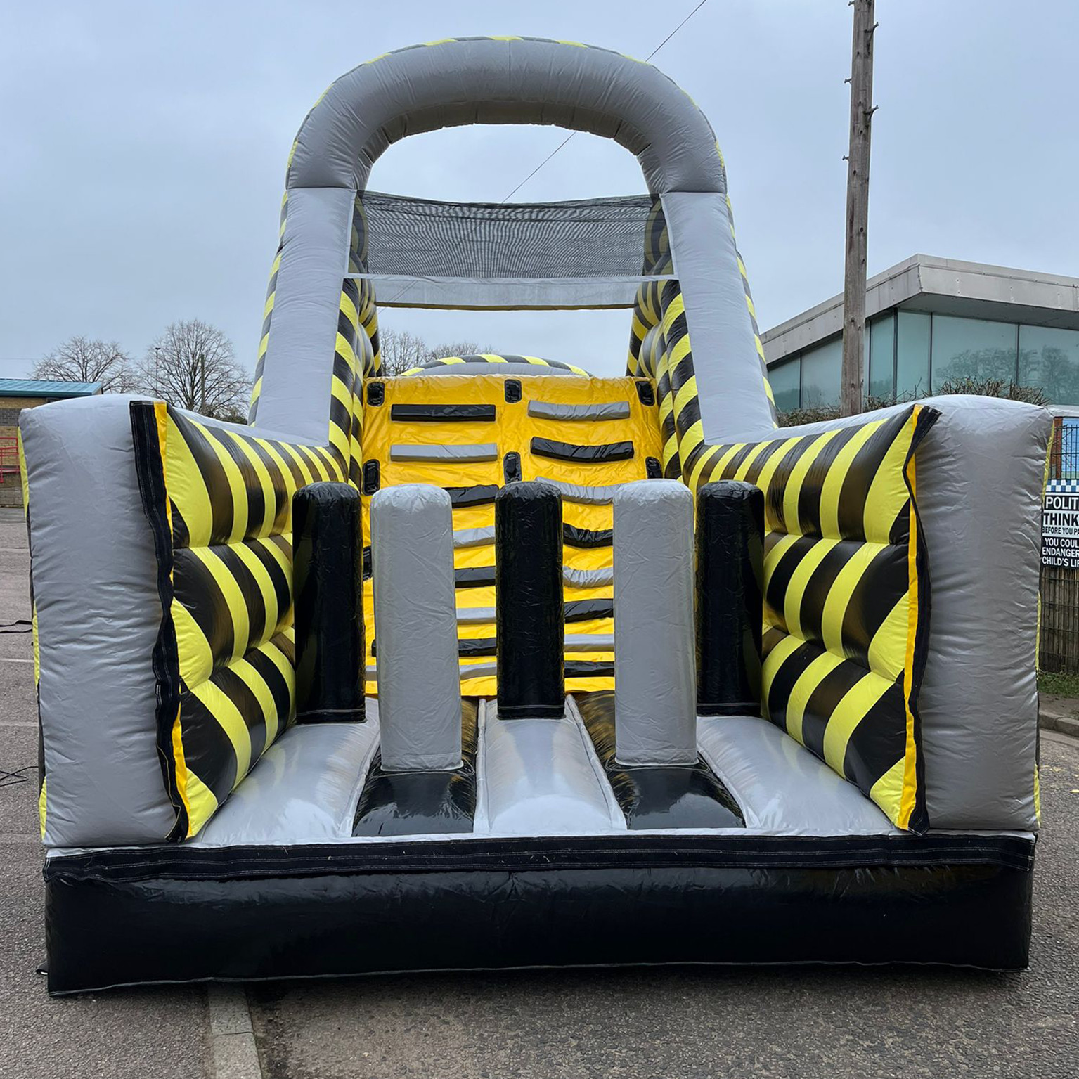 100ft 4 Piece Yellow & Black Danger 100ft Assault Course - Inflatable ...