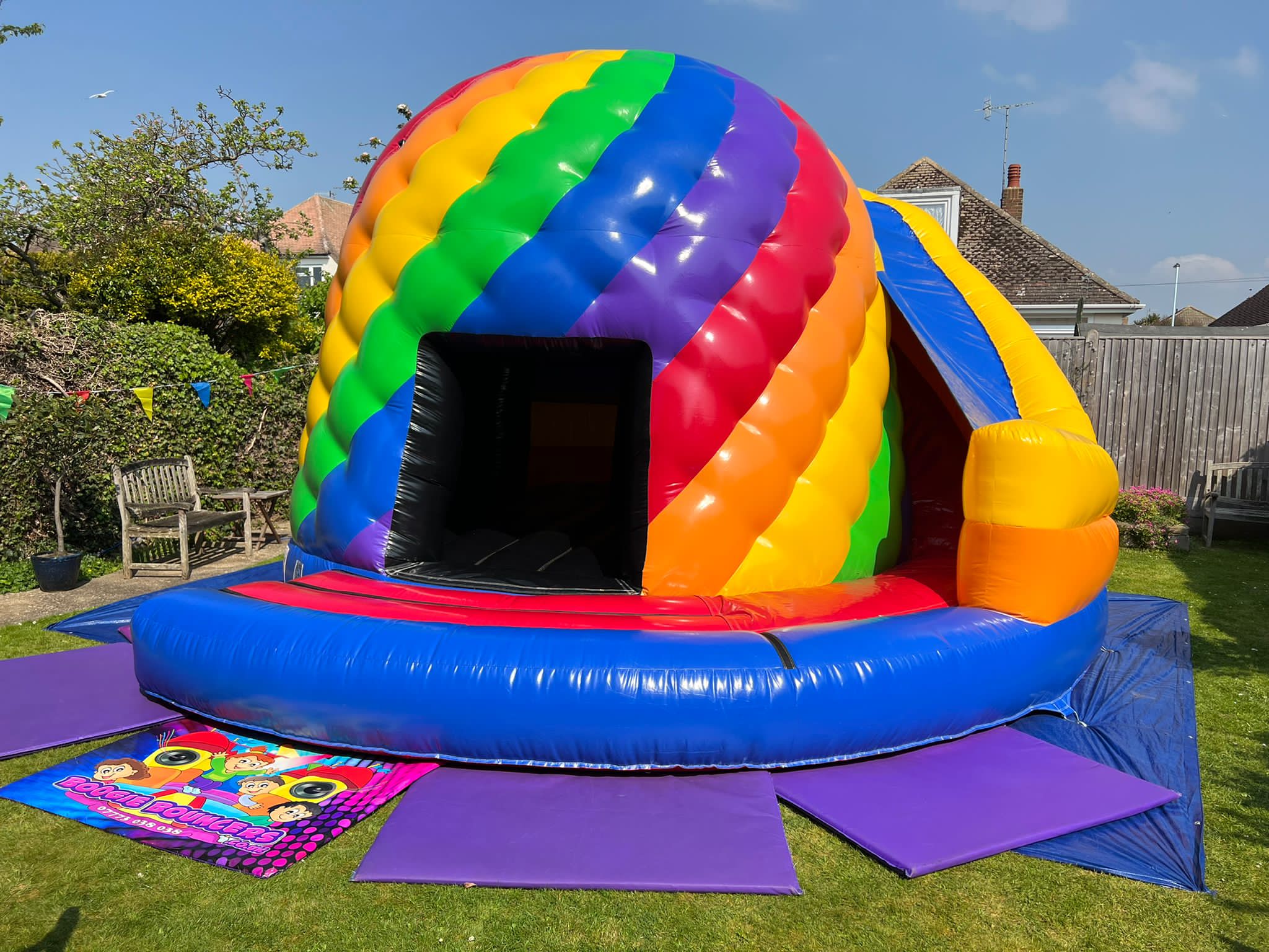 BOOGIE BOUNCERS DISCO DOME WITH SLIDE FOR HIRE WEST SUSSEX & BRIGHTON