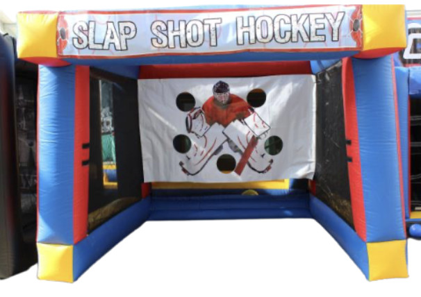 Inflatable Hockey - Blue - Hire in Calgary | Bounce it! Party Rentals