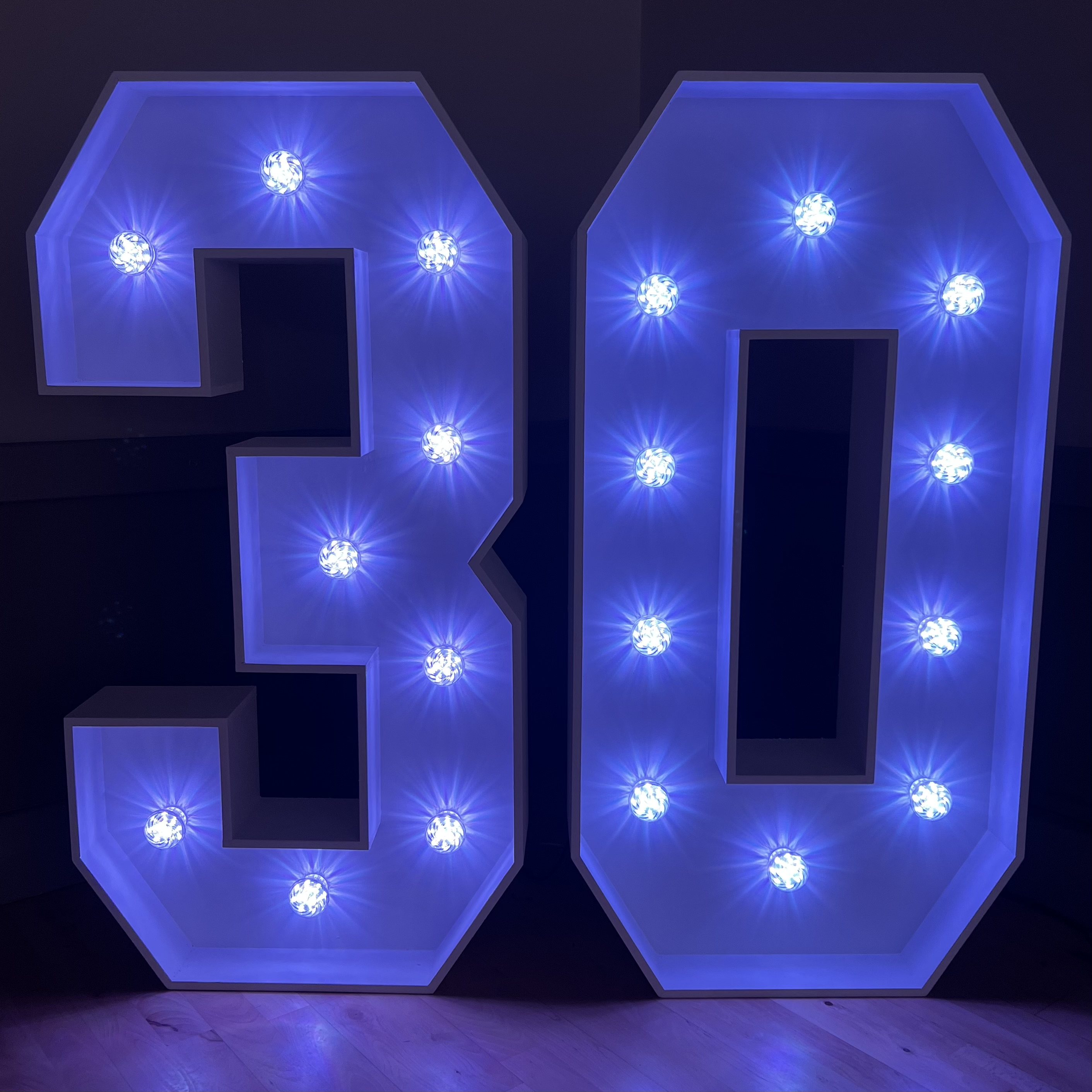 Light-Up LED Numbers 30 - Bouncy Castle Hire in Crowborough, Tunbridge ...