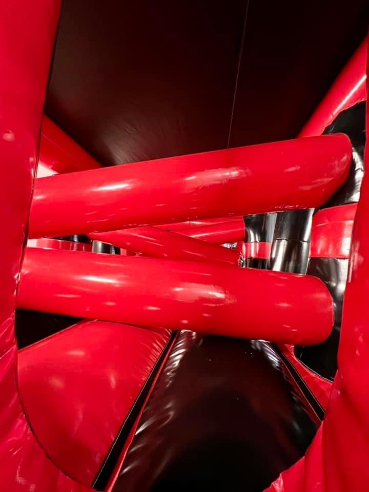Assault Course Black & Red Inflatable 45ft x 10ft - Bouncy Castle Hire ...