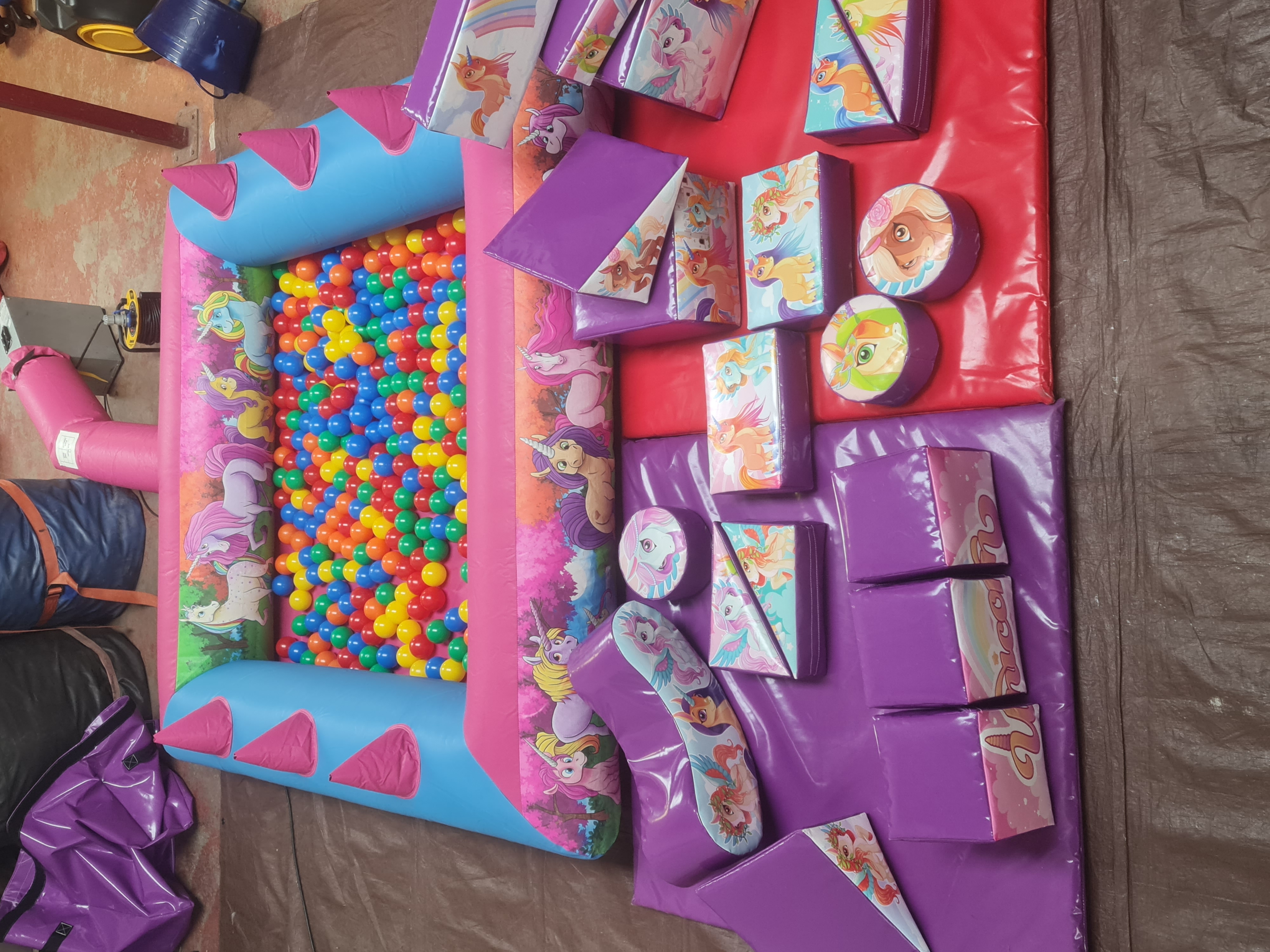 07 x 12 Unicorn Soft Play & Inflatable Ball Pool - Bouncy Castle Hire ...