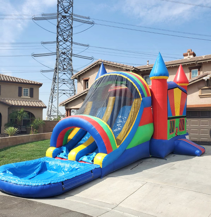 Rainbow Dual Lane Water Slide Jumper Combo - Hire in CA | Y&Y Event and ...