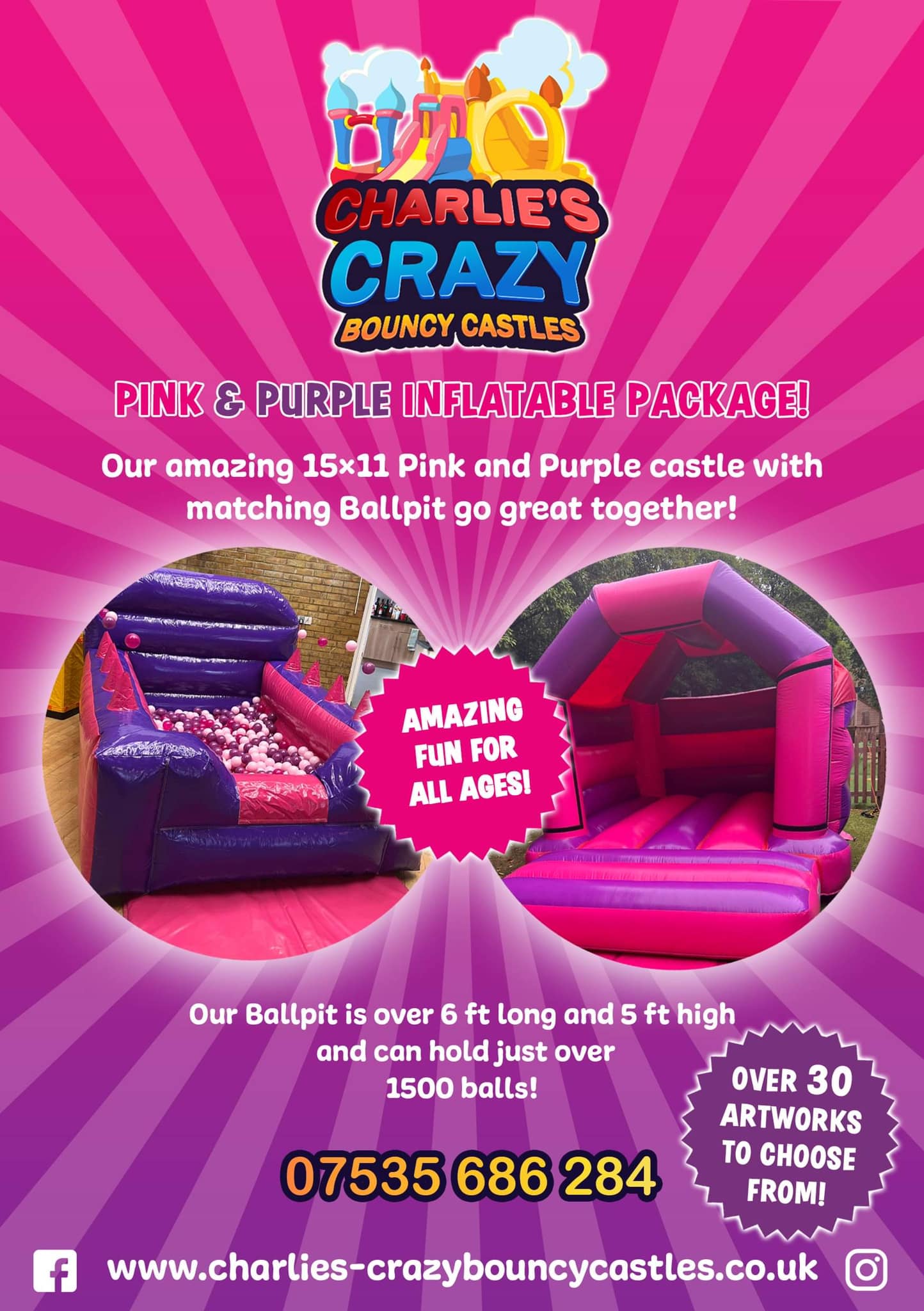 PINK AND PURPLE INFLATABLE PACKAGE - Inflatables Hire in London ...