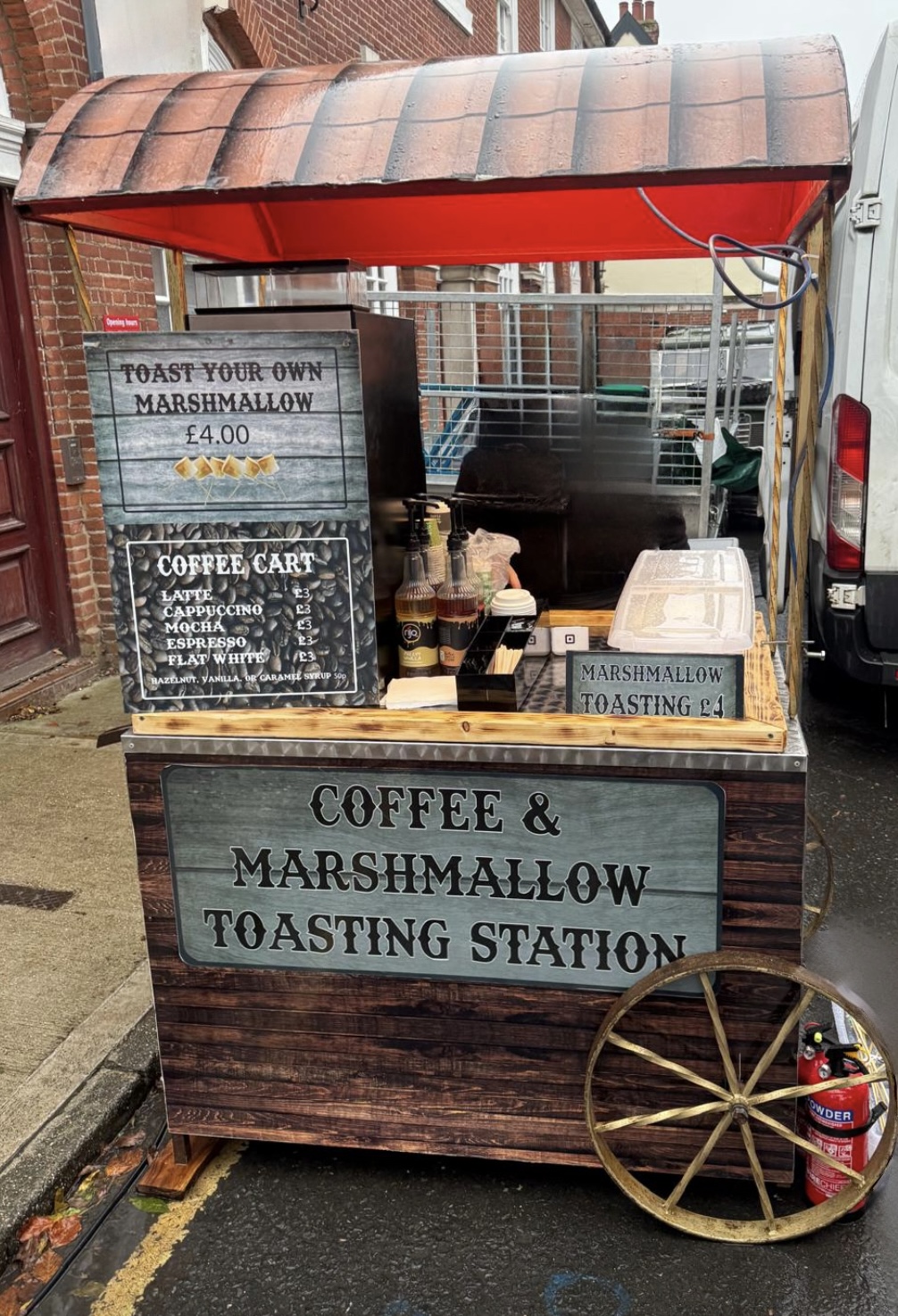 Marshmallow toasting station