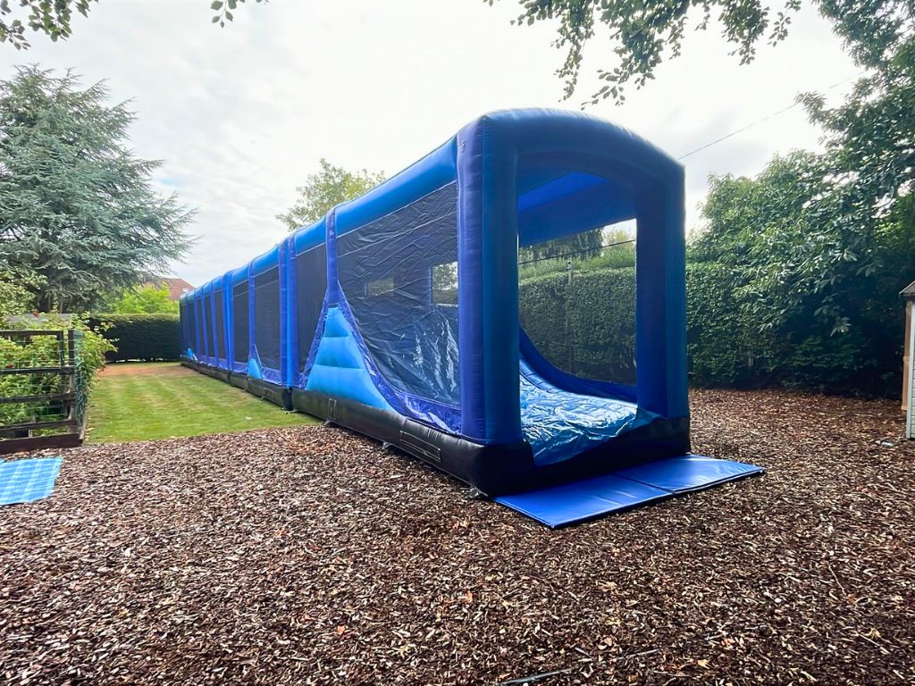 100ft 4 Piece Blue & Black Assault Course - Inflatable, Bouncy Castle ...