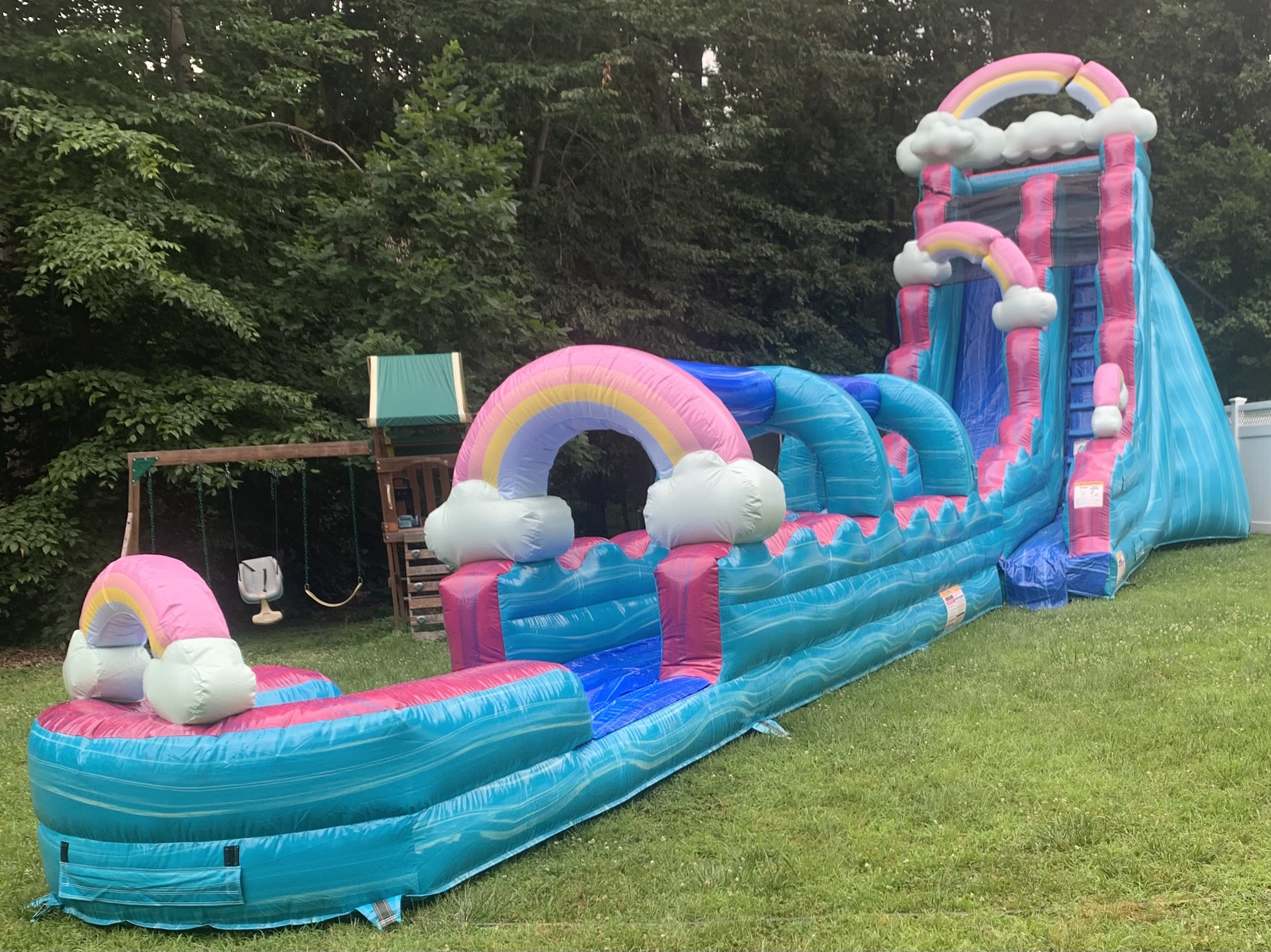 Rainbow Waterslide + Rainbow Slip n Slide - Hire in Md | Small Town Rentals