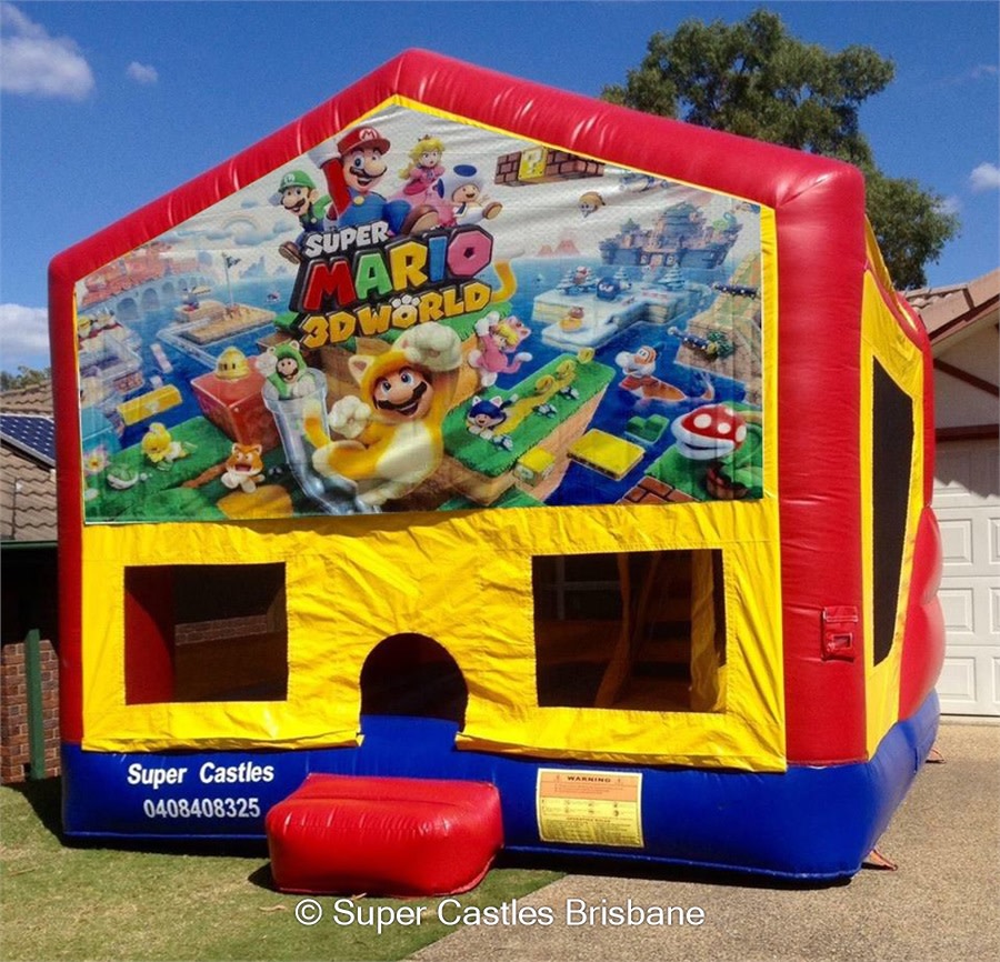 Super Mario Small Banner Castle - Jumping Castle Hire, Face Painting ...
