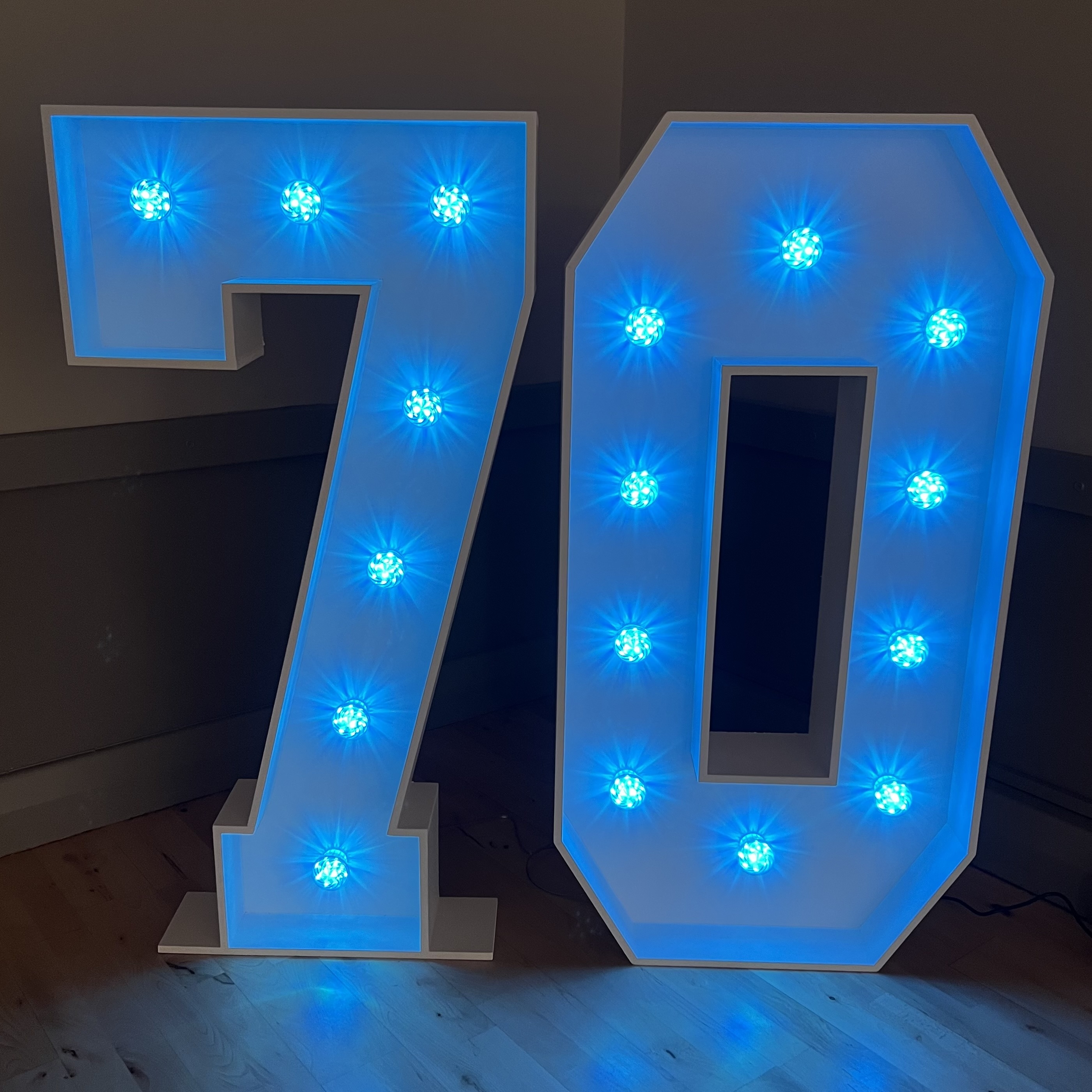 Light-Up LED Numbers 70 - Bouncy Castle Hire in Crowborough, Tunbridge ...