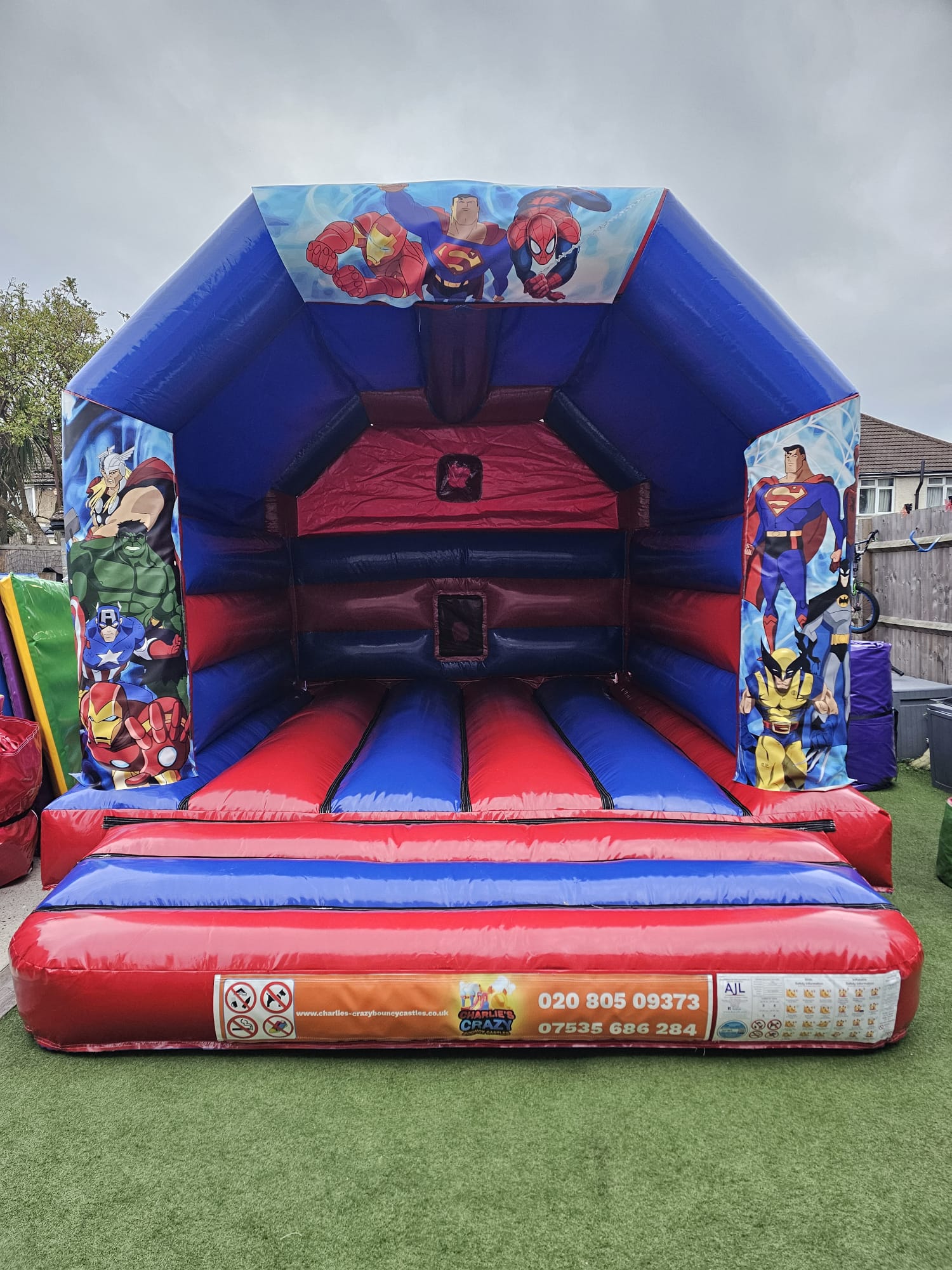 Red & Blue Avengers Castle - Inflatables Hire in London, greenwich ...