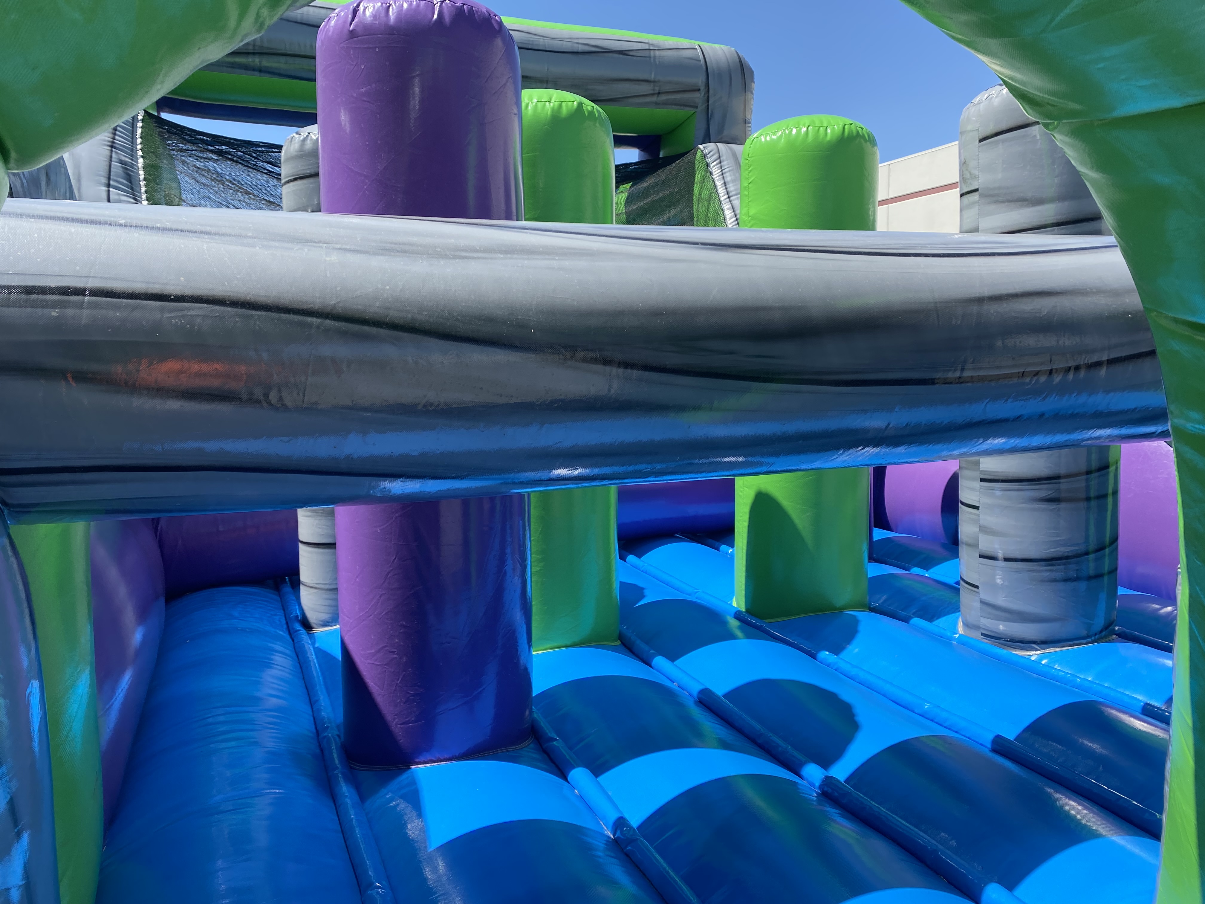 40' Purple Obstacle Course Water slide for rent - by A&E Air Jumpers