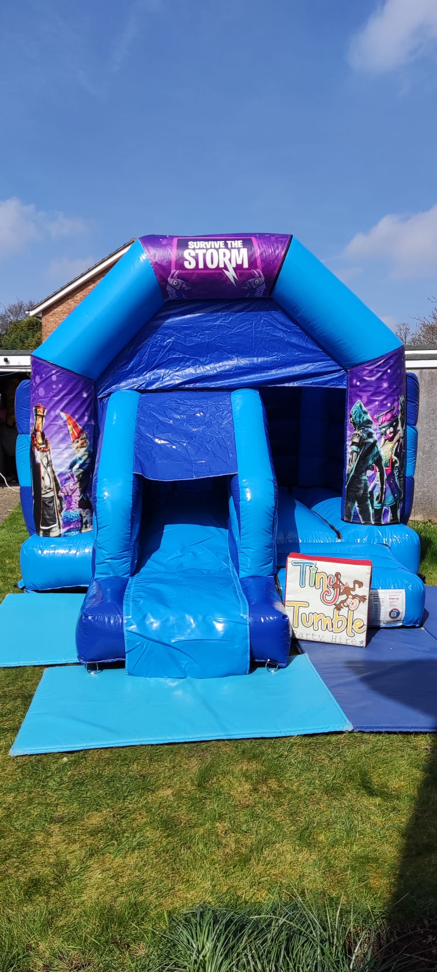 Fortnite Blue Castle With Slide - Hire in Portsmouth, Fareham, Gosport ...