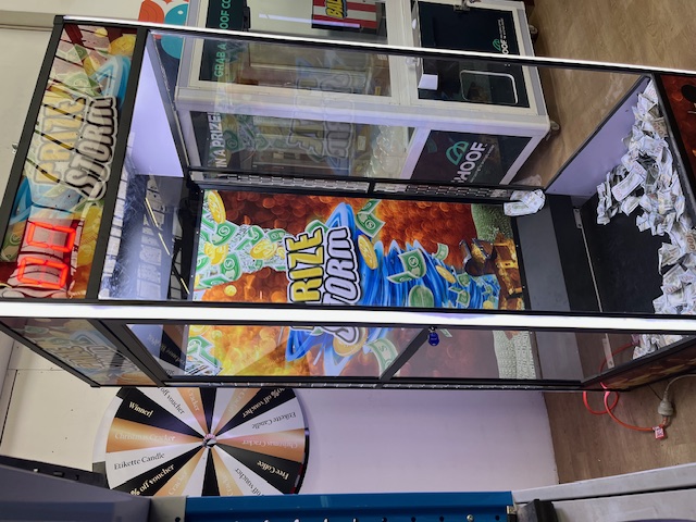 Branded Cash Cube Money Grabber Machine Hire