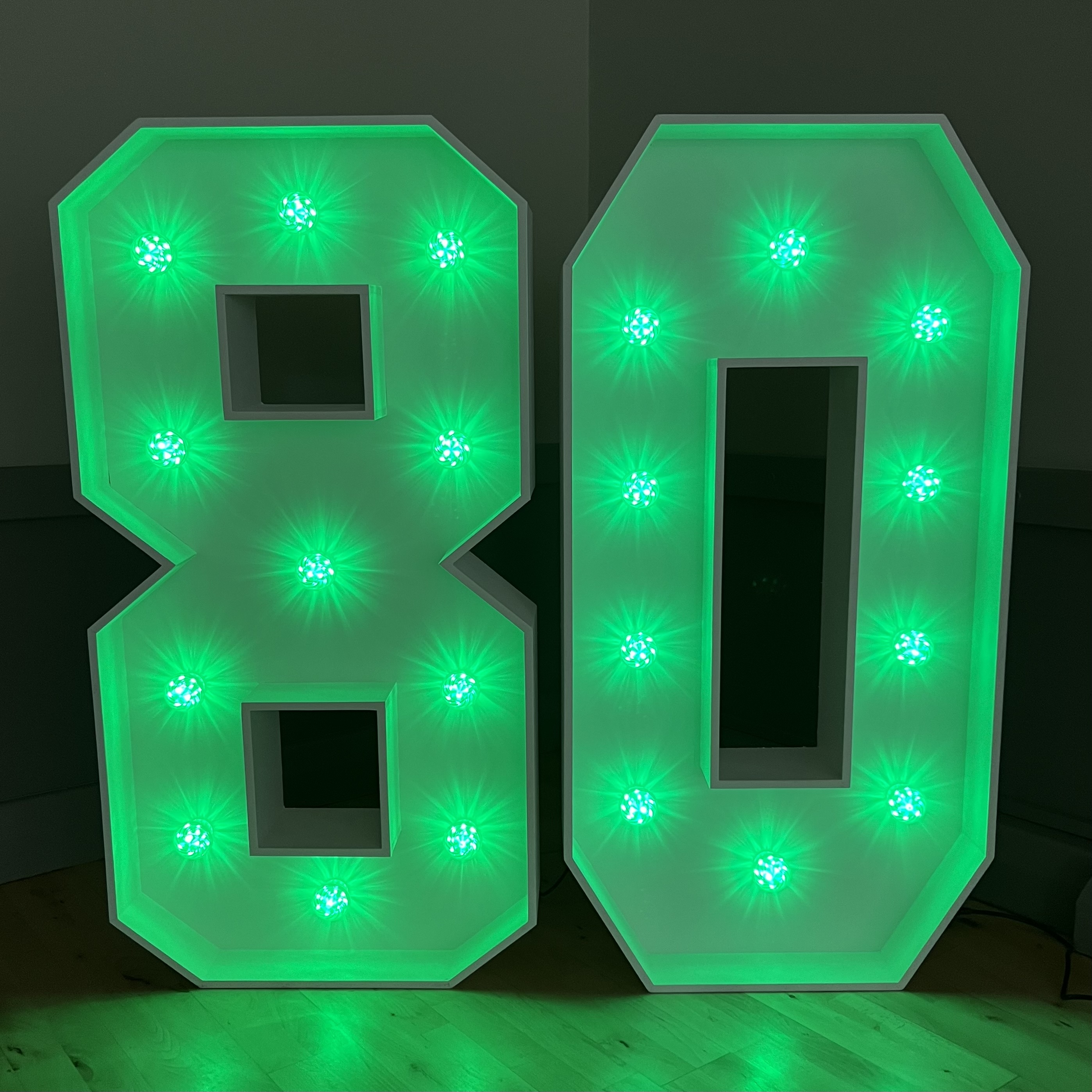 Light-Up LED Numbers 80 - Bouncy Castle Hire in Crowborough, Tunbridge ...