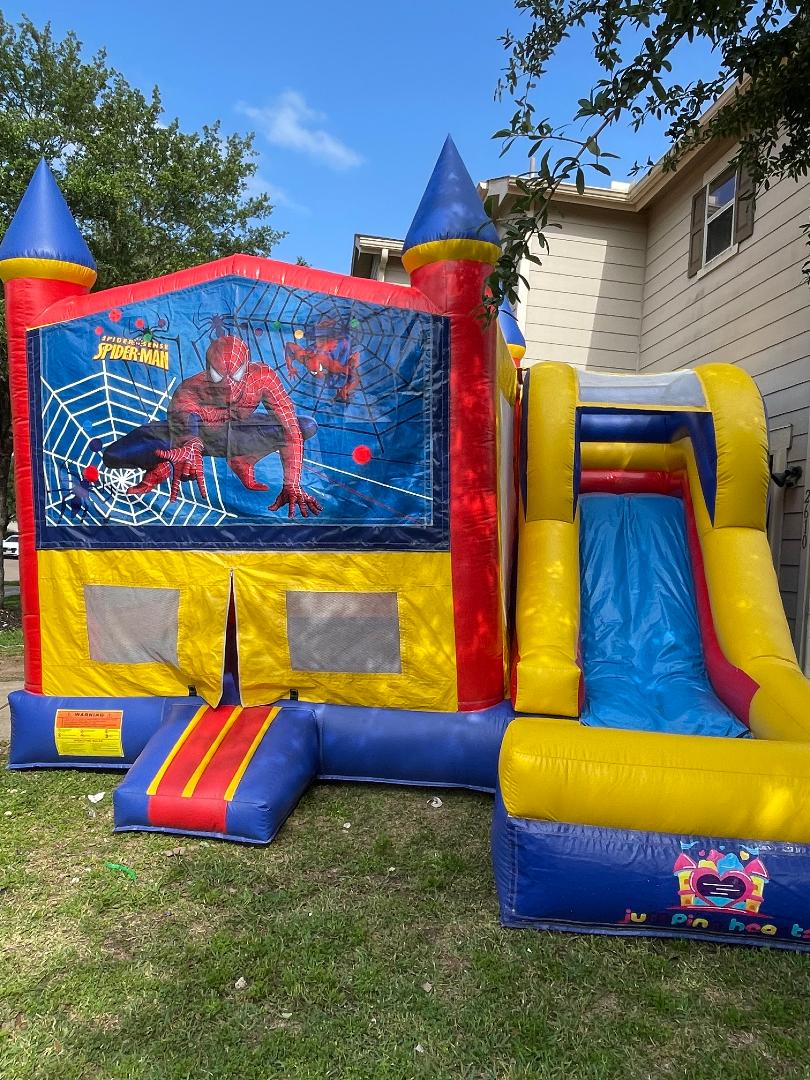 Spider Man Bounce Slide Combo - rentals in HOUSTON, TX | Jumping hearts ...
