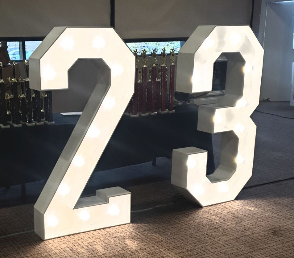 2x 5ft Light Up Numbers - Hire in Kent, London, Surrey and Essex ...