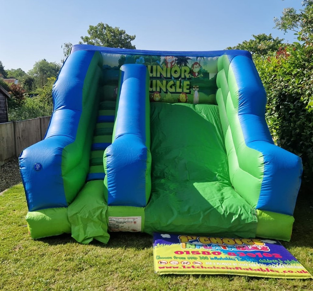 Inflatable Toddler Slide 9ft High Jungle themed - Bouncy Castle Hire in ...