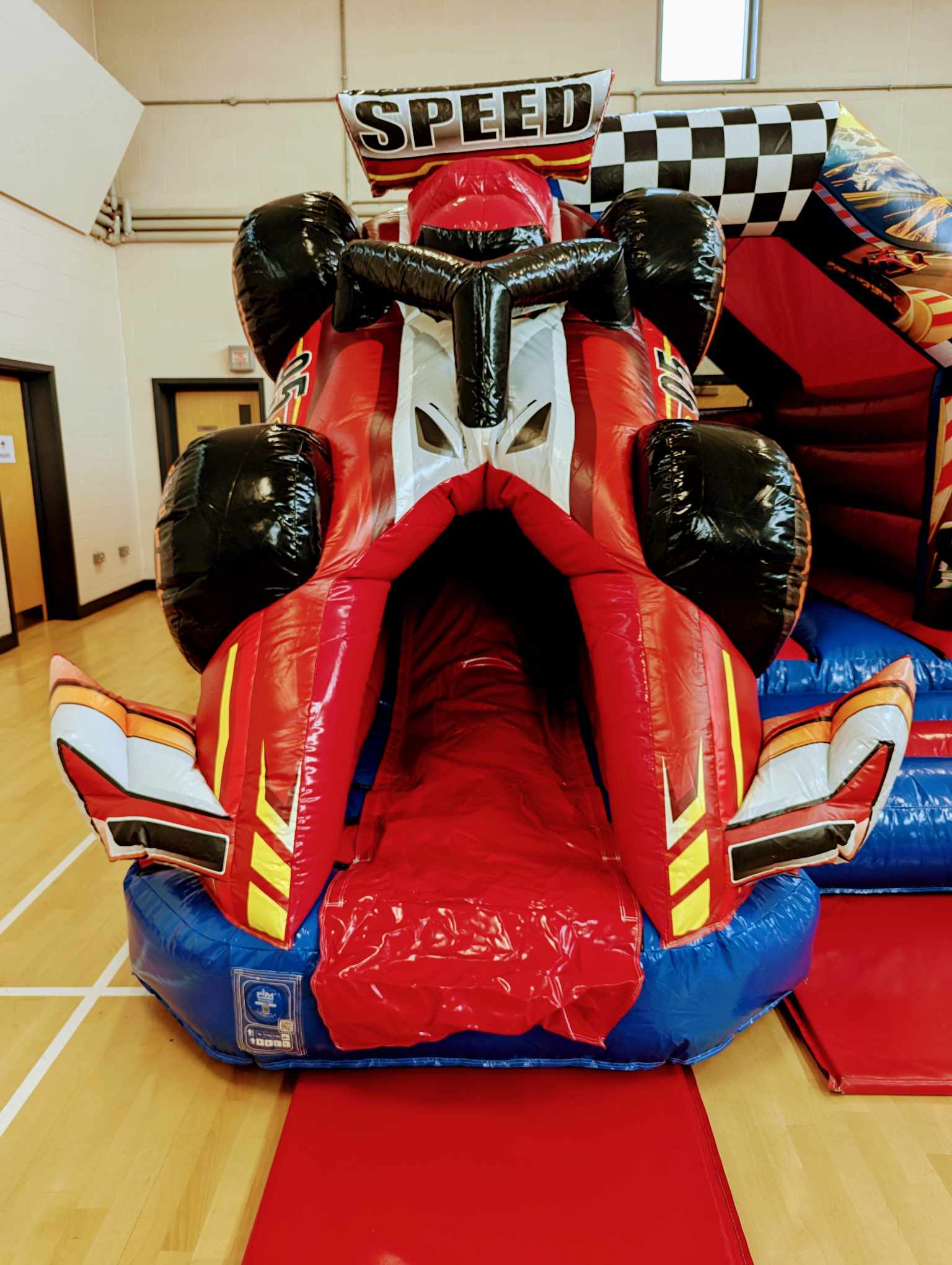 3D Racing Car Bouncy Castle with Front Slide - Bouncy Castle Hire in ...