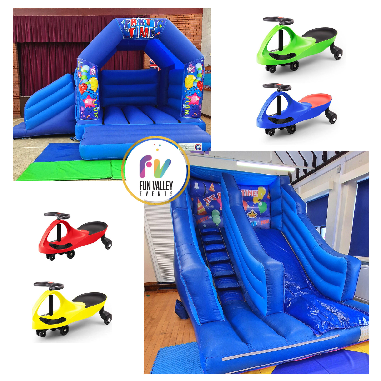 23. Bouncy Castle with Slide, 6ft Platform Inflatable Slide and 4 ...