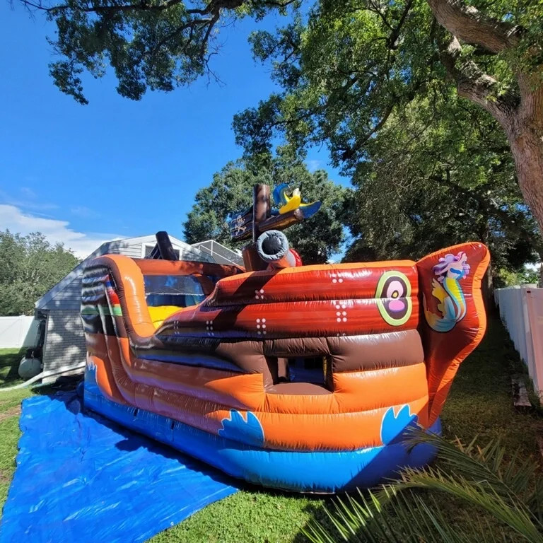 19×15×14 Pirate Ship Bounce House and Slide Combo - Bounce Houses ...