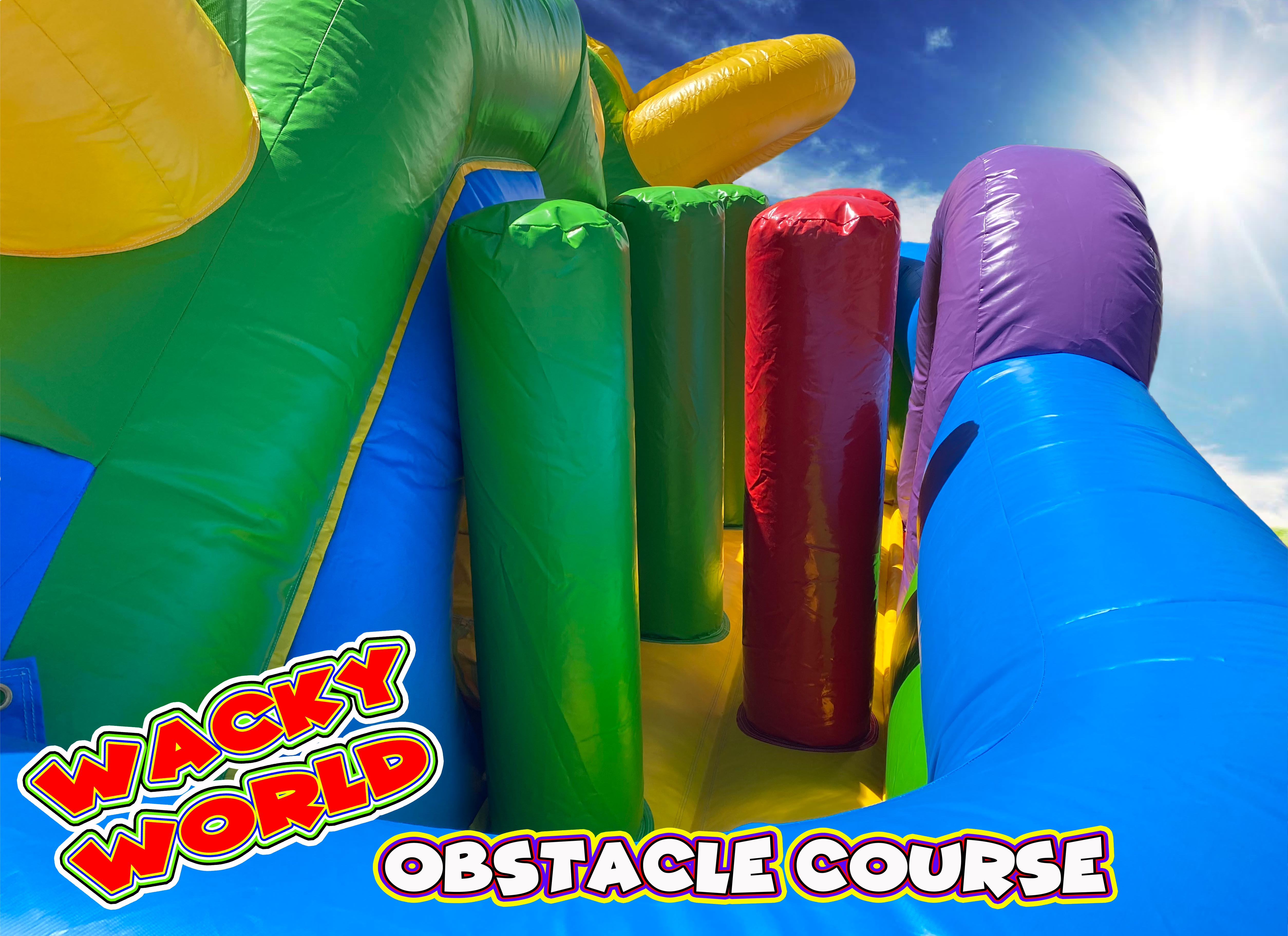 Wacky World Inflatable Obstacle Course for rent Sacramento