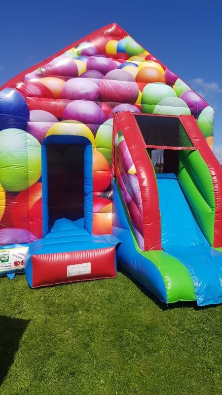 19ft x 12ft balloon themed castle with slide - Ice-Cream van, Bouncy ...