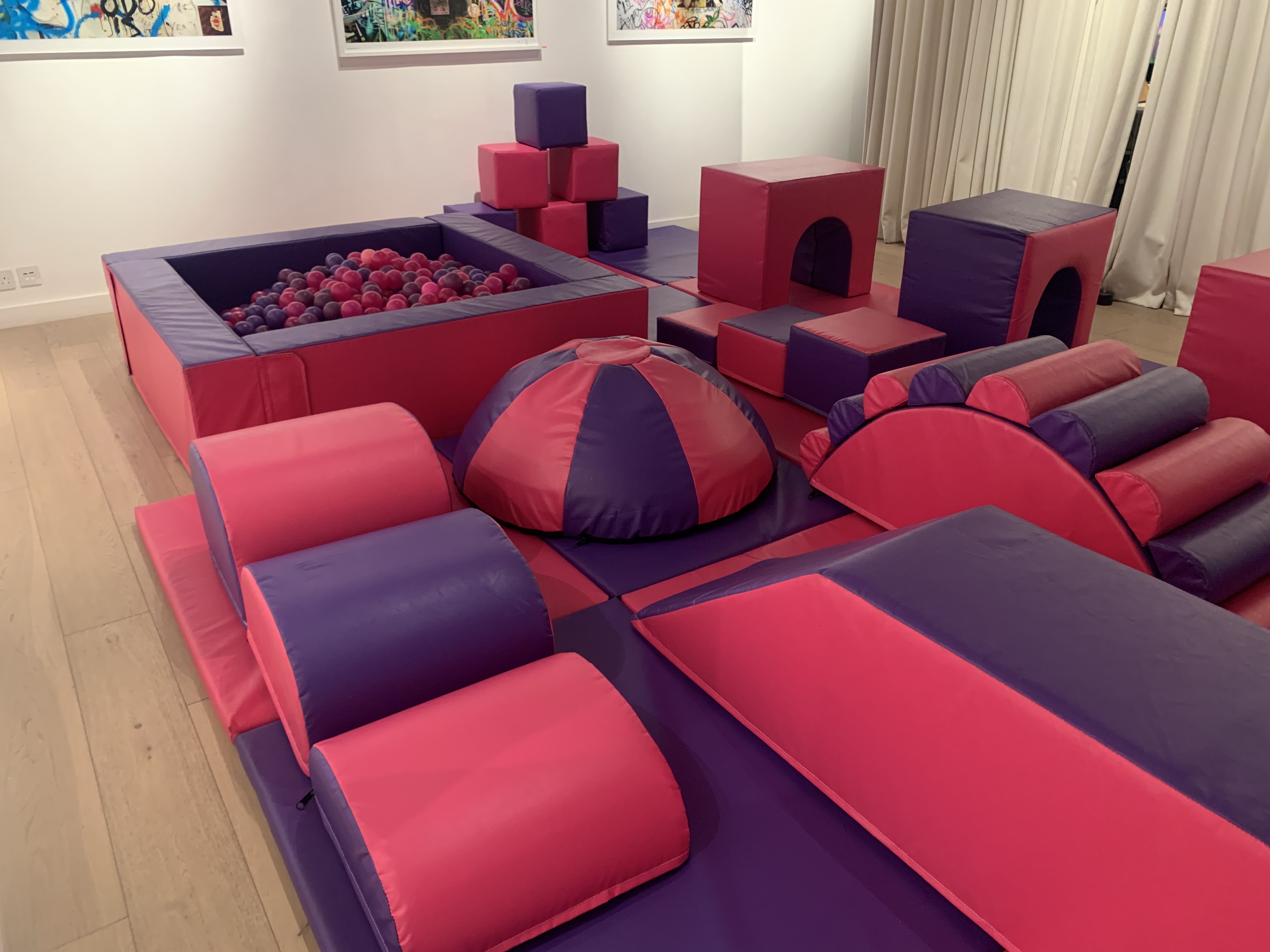 The Pink and Purple Soft Play Package with a Pink and Purple Ball Pond ...