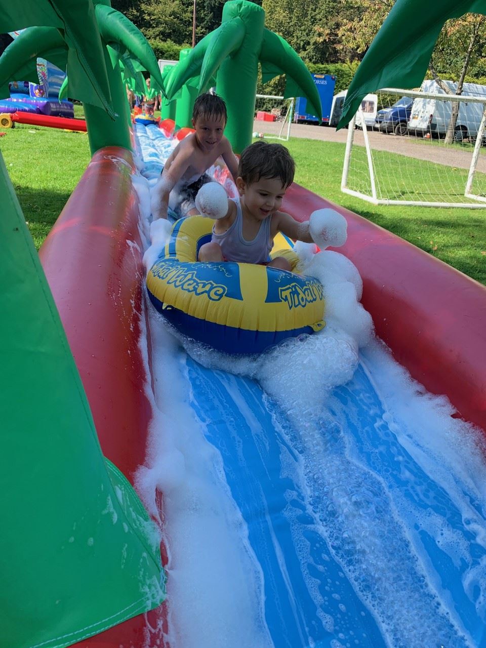 Water Slide Single Lane Inflatable 60ft x 9ft - Bouncy Castle Hire in ...