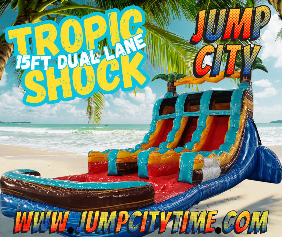 TROPIC SHOCK 15FT WATERSLIDE - Hire in IN | JUMP CITY