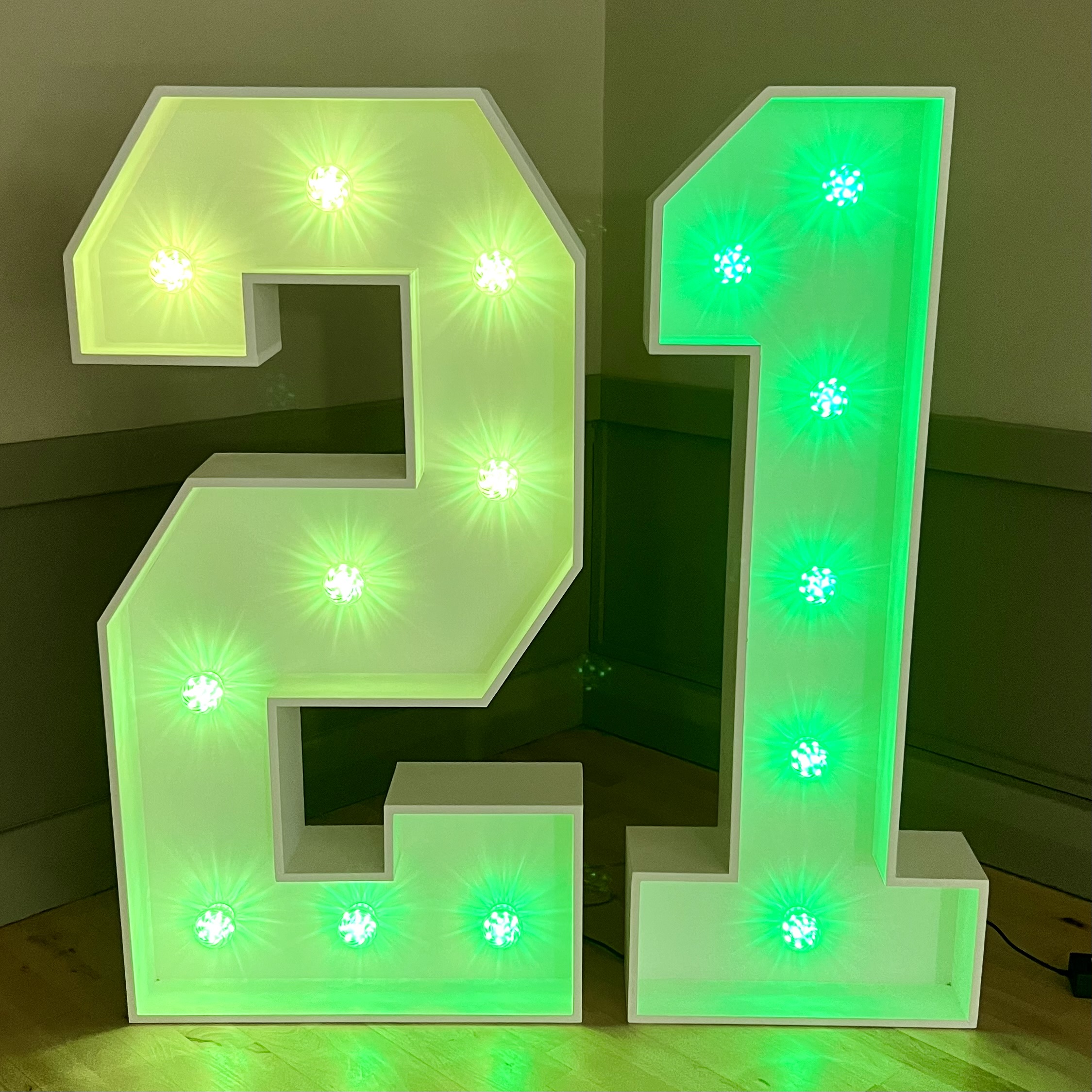 Light-Up LED Numbers 21 - Bouncy Castle Hire in Crowborough, Tunbridge ...