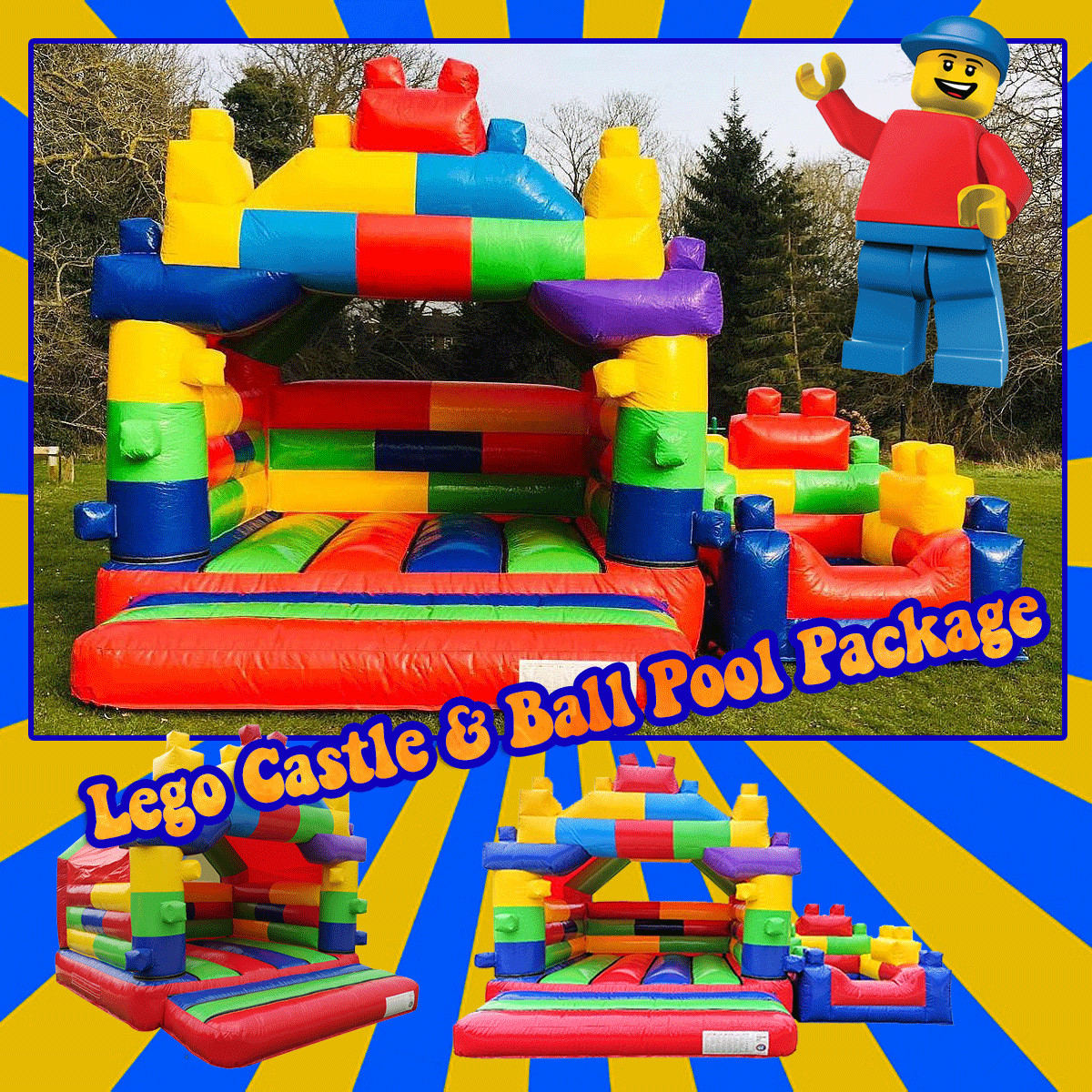 Lego Castle + Ball Pool - Inflatable, Bouncy Castle, Entertainment ...
