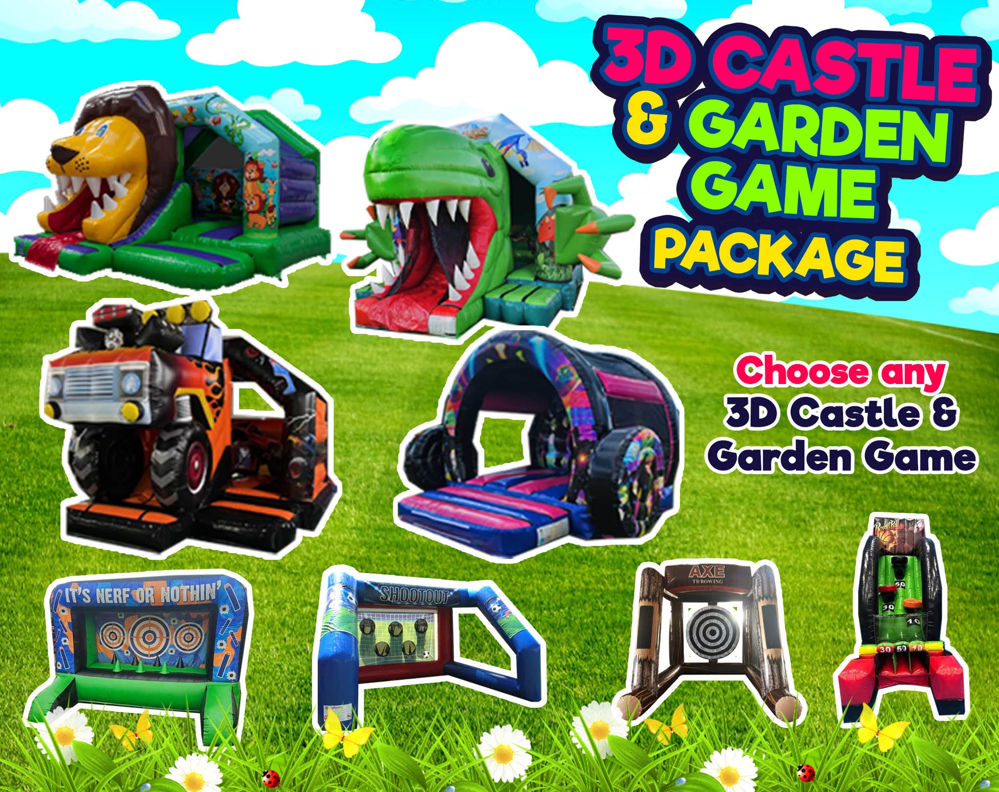3D Castle and Inflatable game - Inflatables Hire in London, greenwich ...