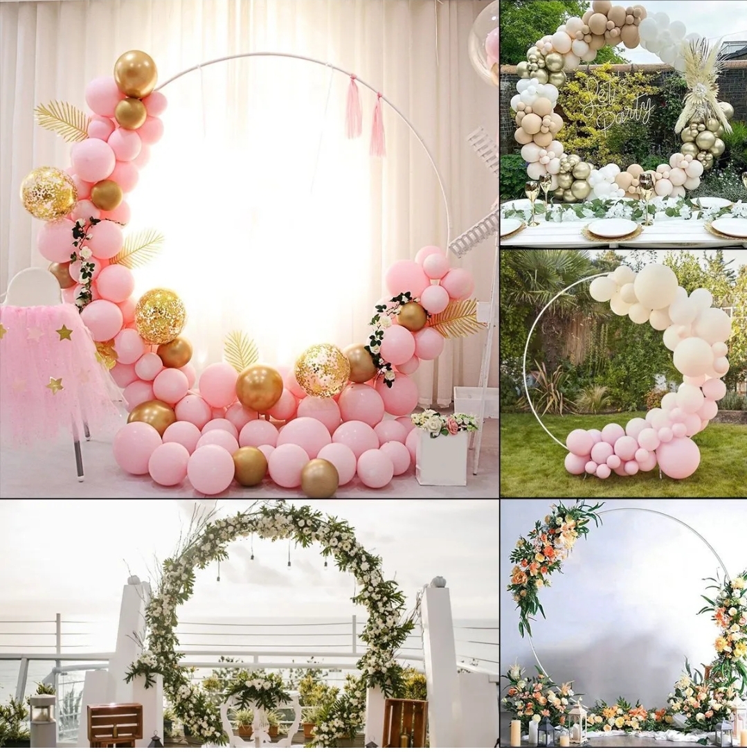 2M Balloon Arch Stand in White Metal. - Bouncy Castle Hire in London ...