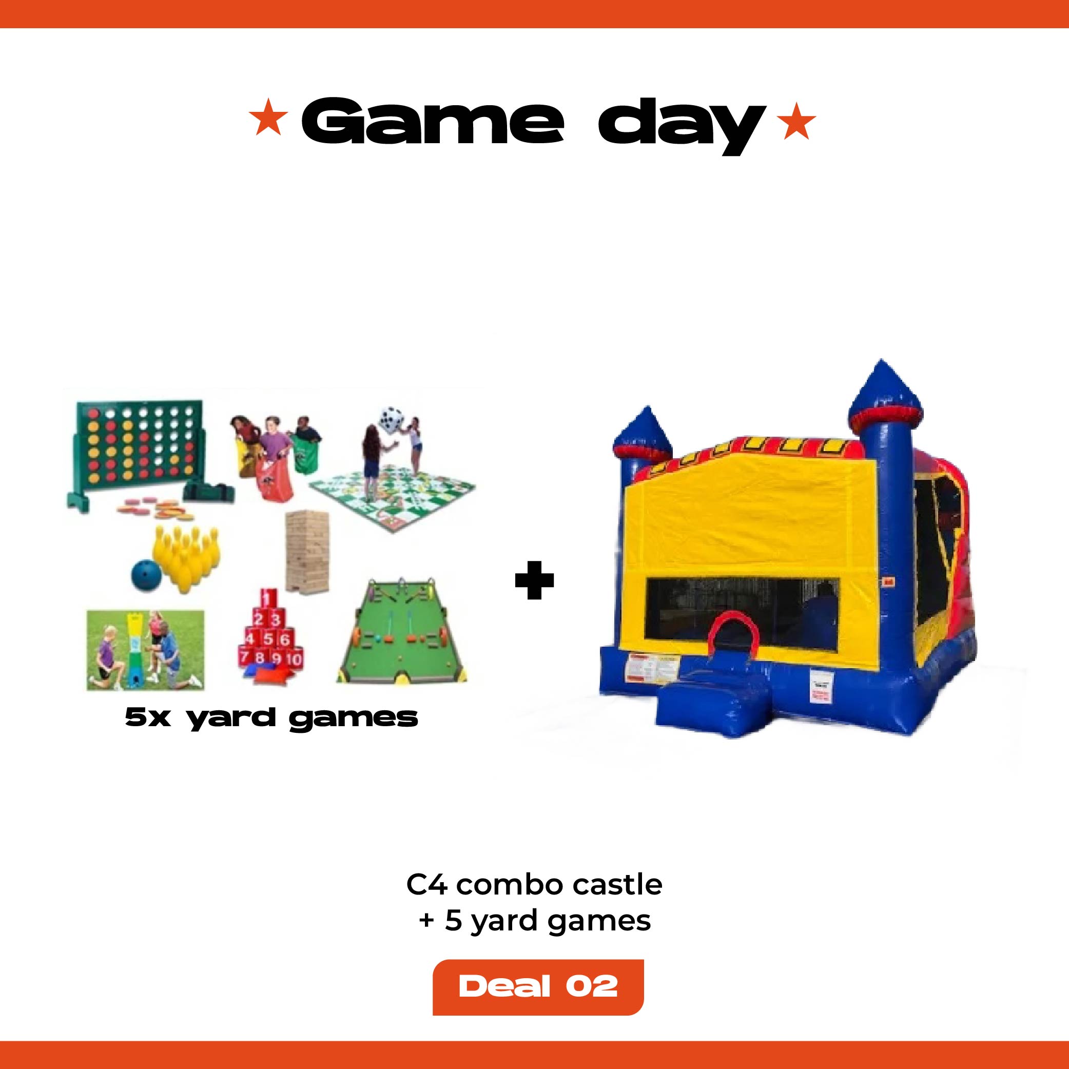Game Day Deal 2 – C4 Combo & Yard Games | OSHC Hire Adelaide Hills & S
