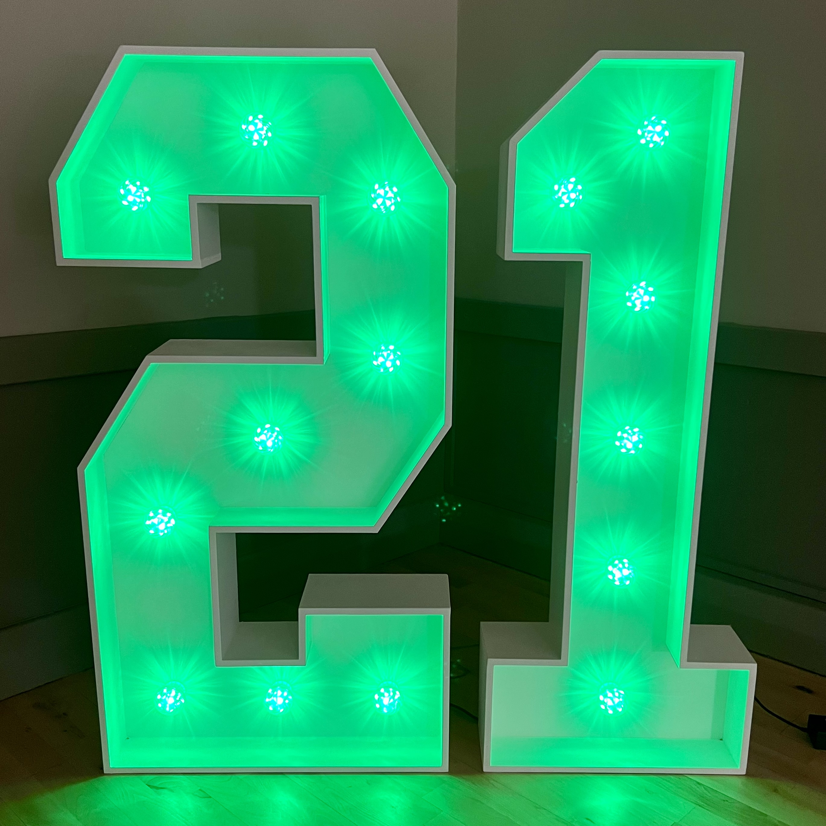 Light-Up LED Numbers 21 - Bouncy Castle Hire in Crowborough, Tunbridge ...