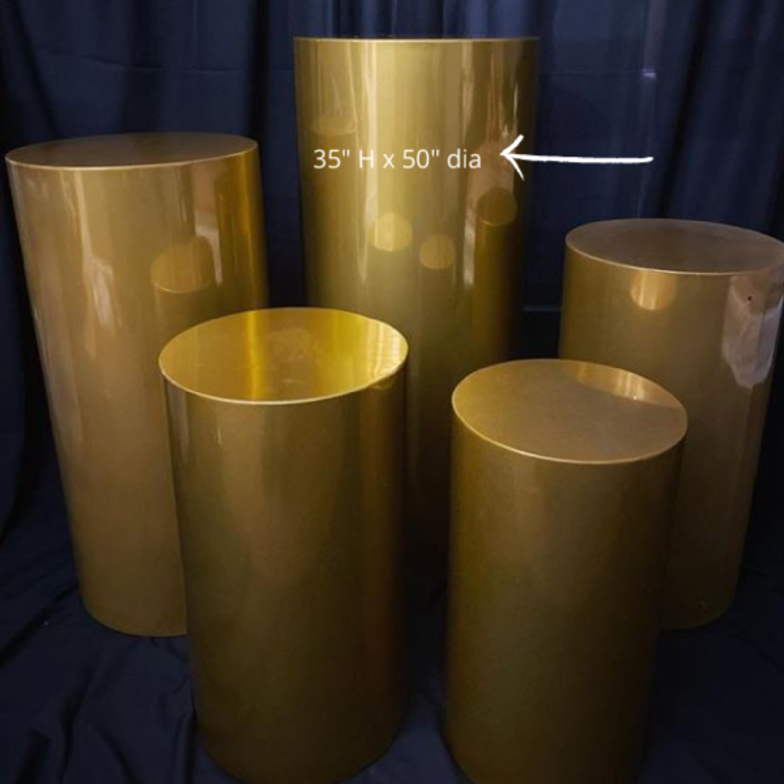35" CYLINDER PLINTH/COVERS - MULTI - Event Hire in Bermuda | So-N-So Hires