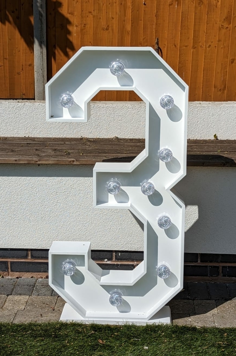 LED Number 3 - Bouncy Castle Hire, Disco Domes, Nightclubs, LED ...