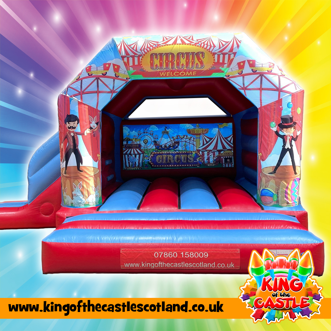 Circus Bouncy Castle with Slide - Bouncy Castle Hire | Disco Dome Hire ...