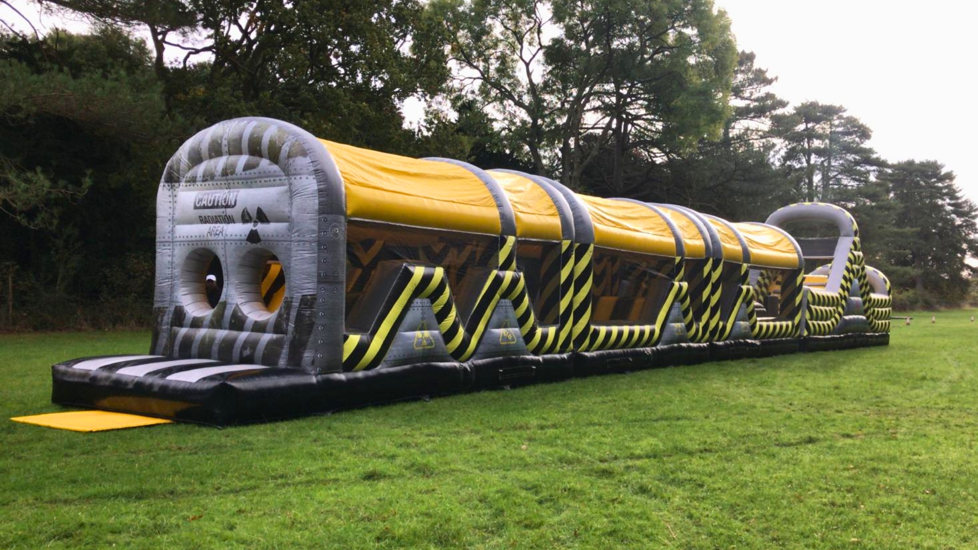 100ft 4 Piece Yellow & Black Danger 100ft Assault Course - Inflatable ...
