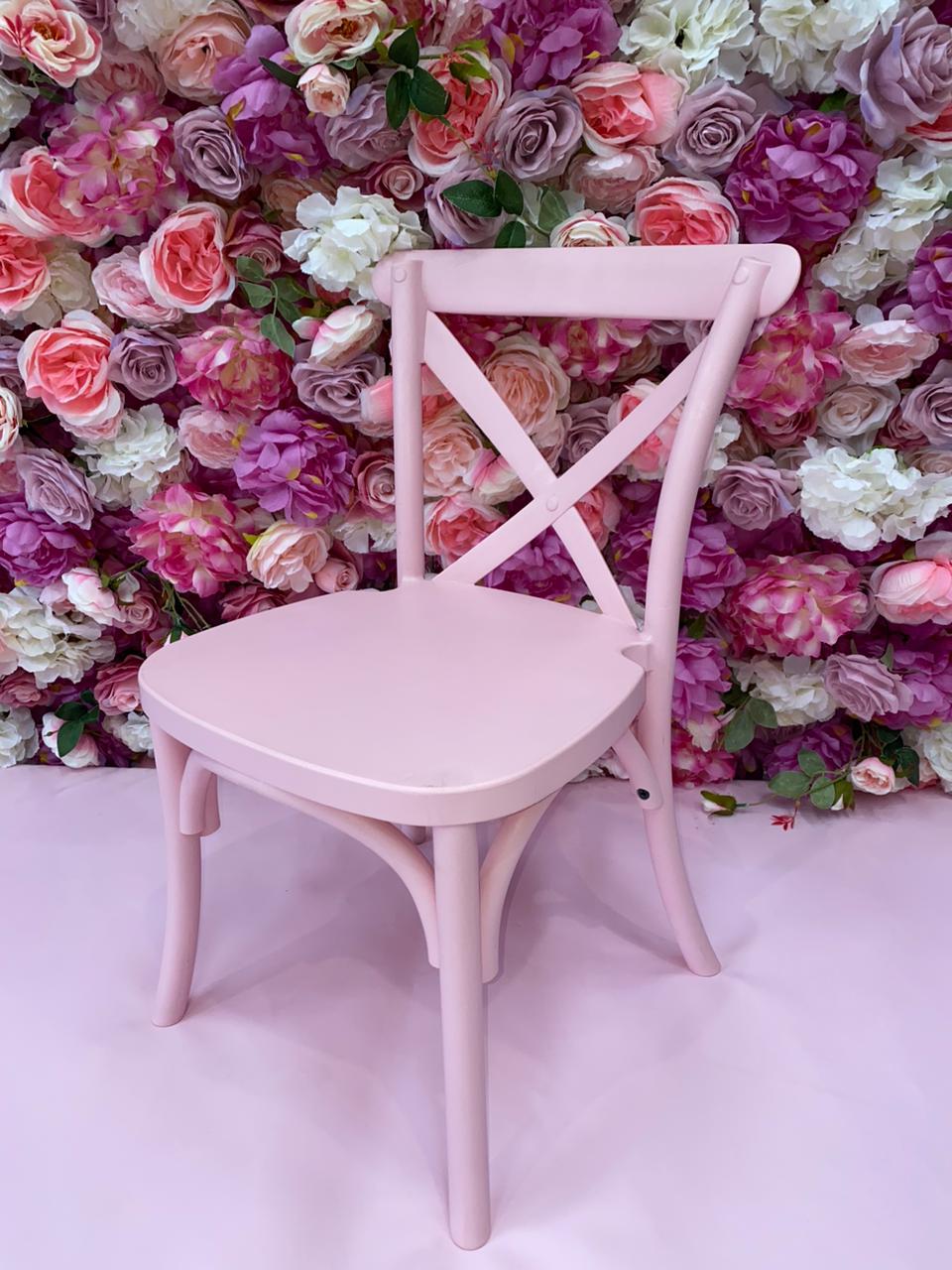 Children’s Pink Cross Back Chair Hire | ESSEX & LONDON