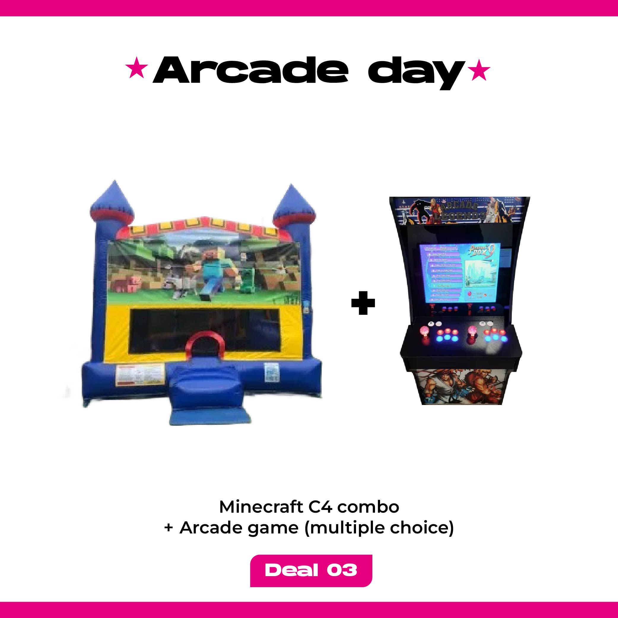 Meta Title Arcade Day Deal 3 – Minecraft Castle + Arcade Machine
