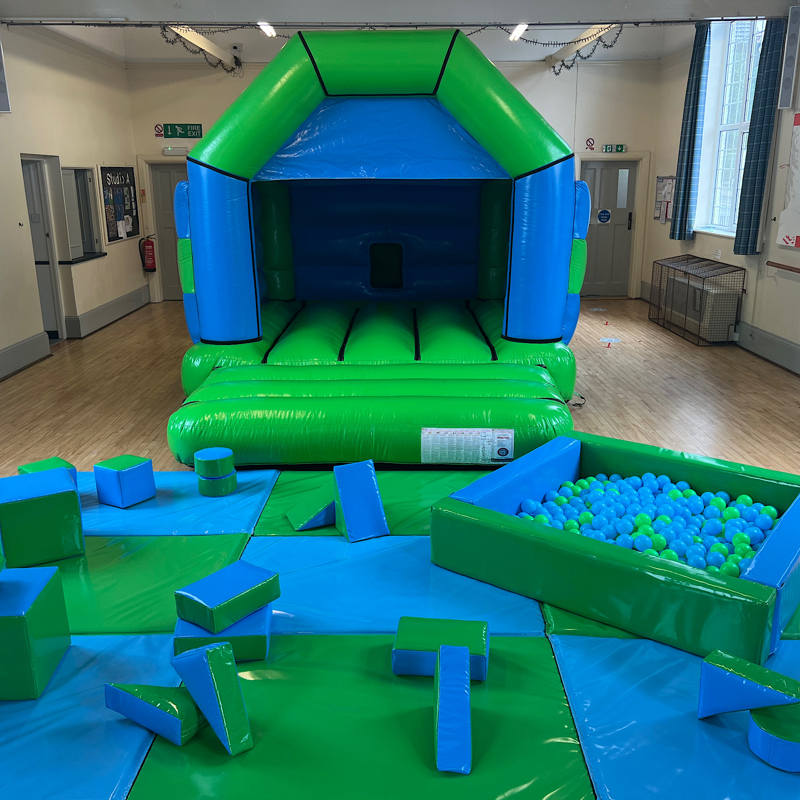 Soft Play Bouncy Castle Package - Green / Light Blue - Bouncy Castle ...