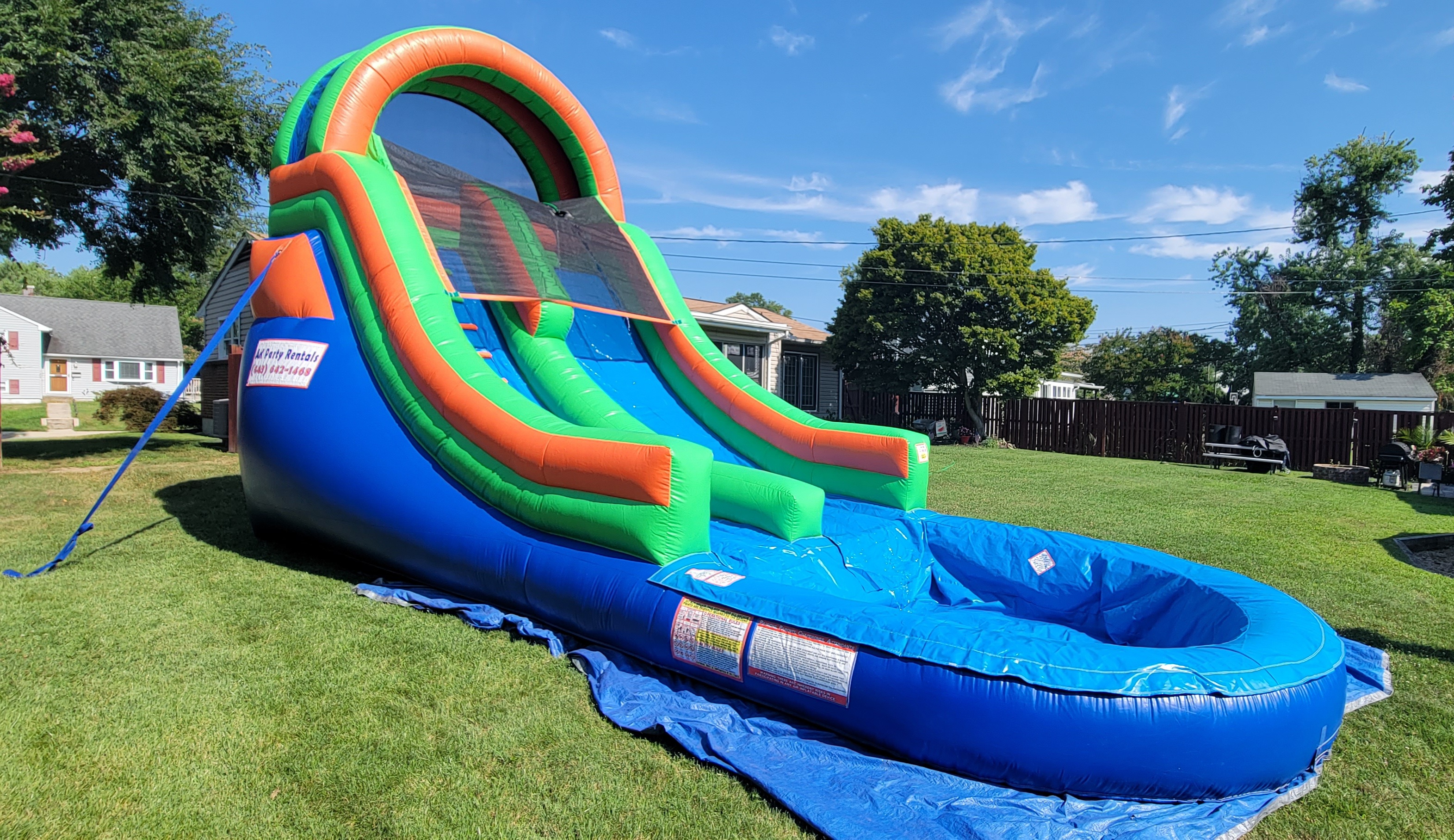 16FT Green Aqua Wet Slide - Hire in Maryland | AK Party Rentals