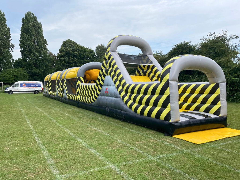 100ft 4 Piece Yellow & Black Danger 100ft Assault Course - Inflatable ...