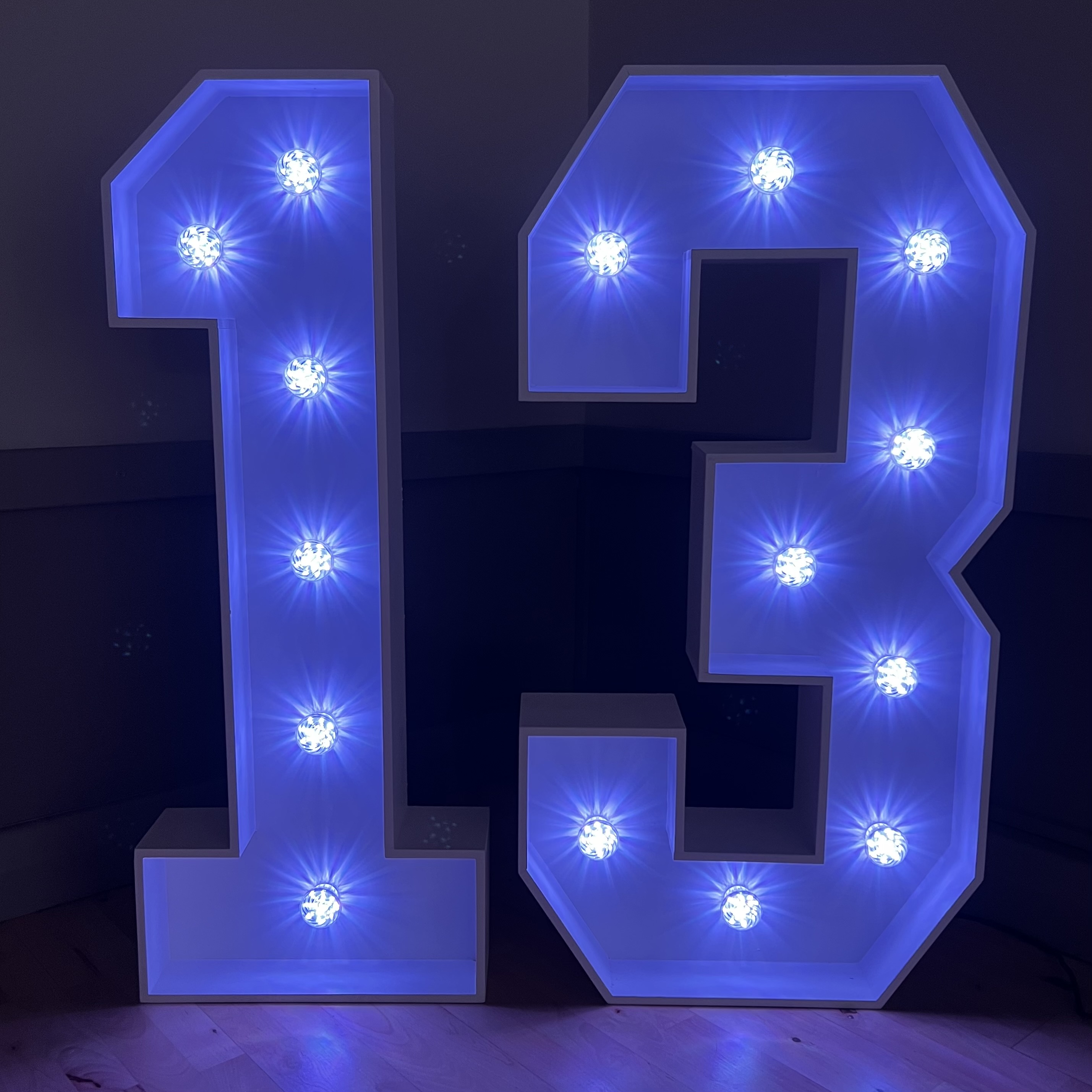 Light-Up LED Numbers 13 - Bouncy Castle Hire in Crowborough, Tunbridge ...