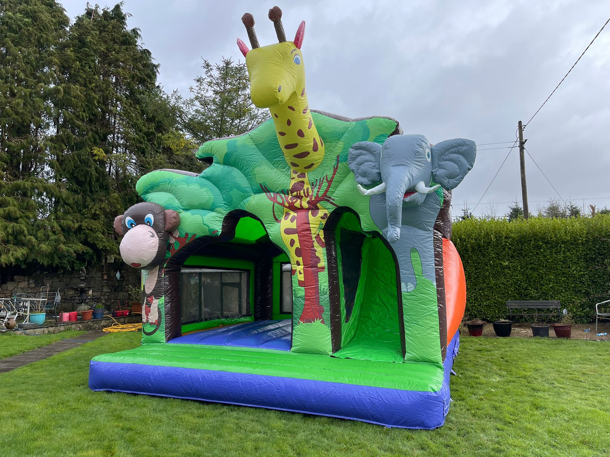 Zoo Combi Bouncy Castle Hire Cork | Animal-Themed Inflatable with Slid